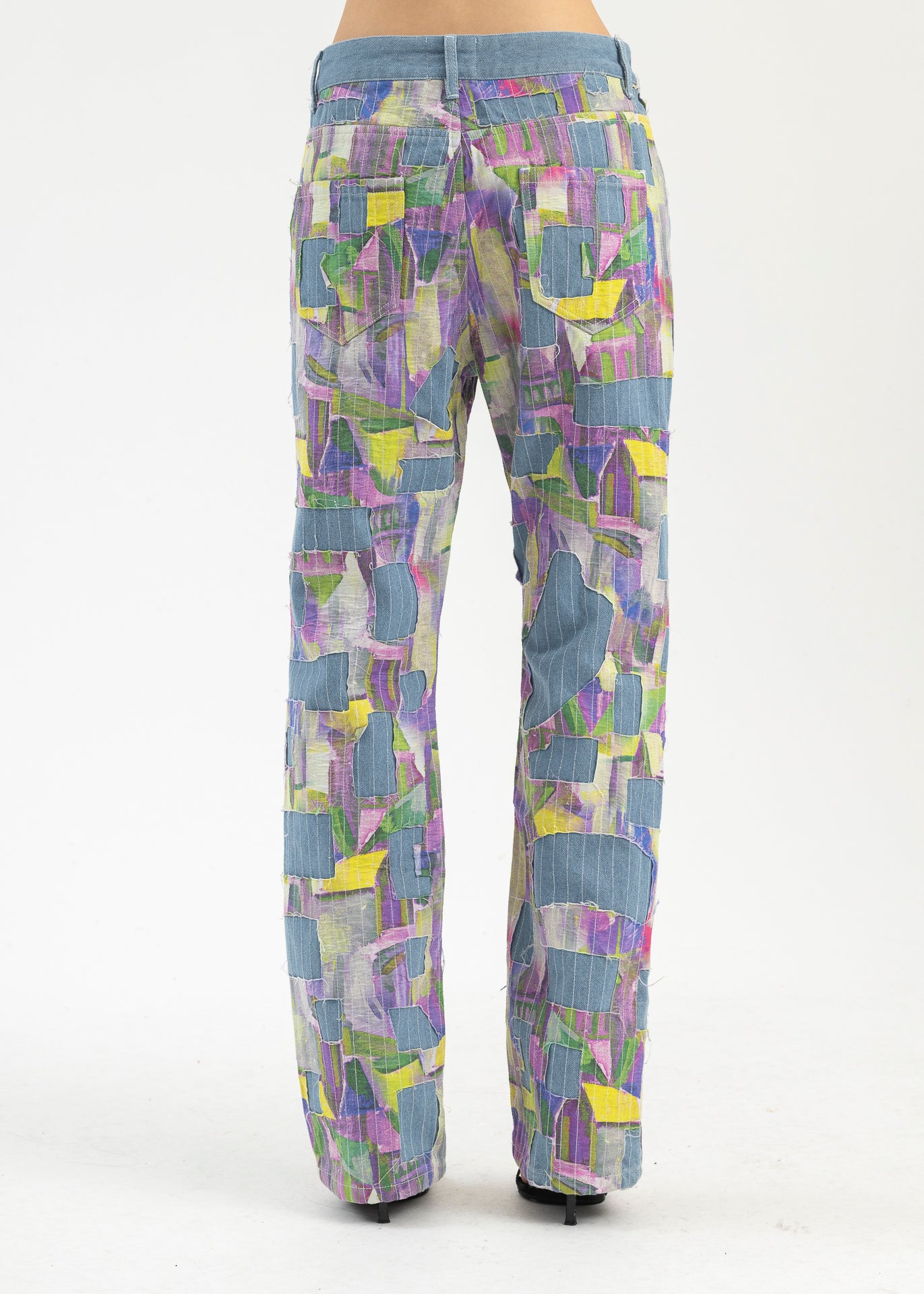 RICHGAINER PATCHWORK DENIM JEANS - MULTI | Garmentory