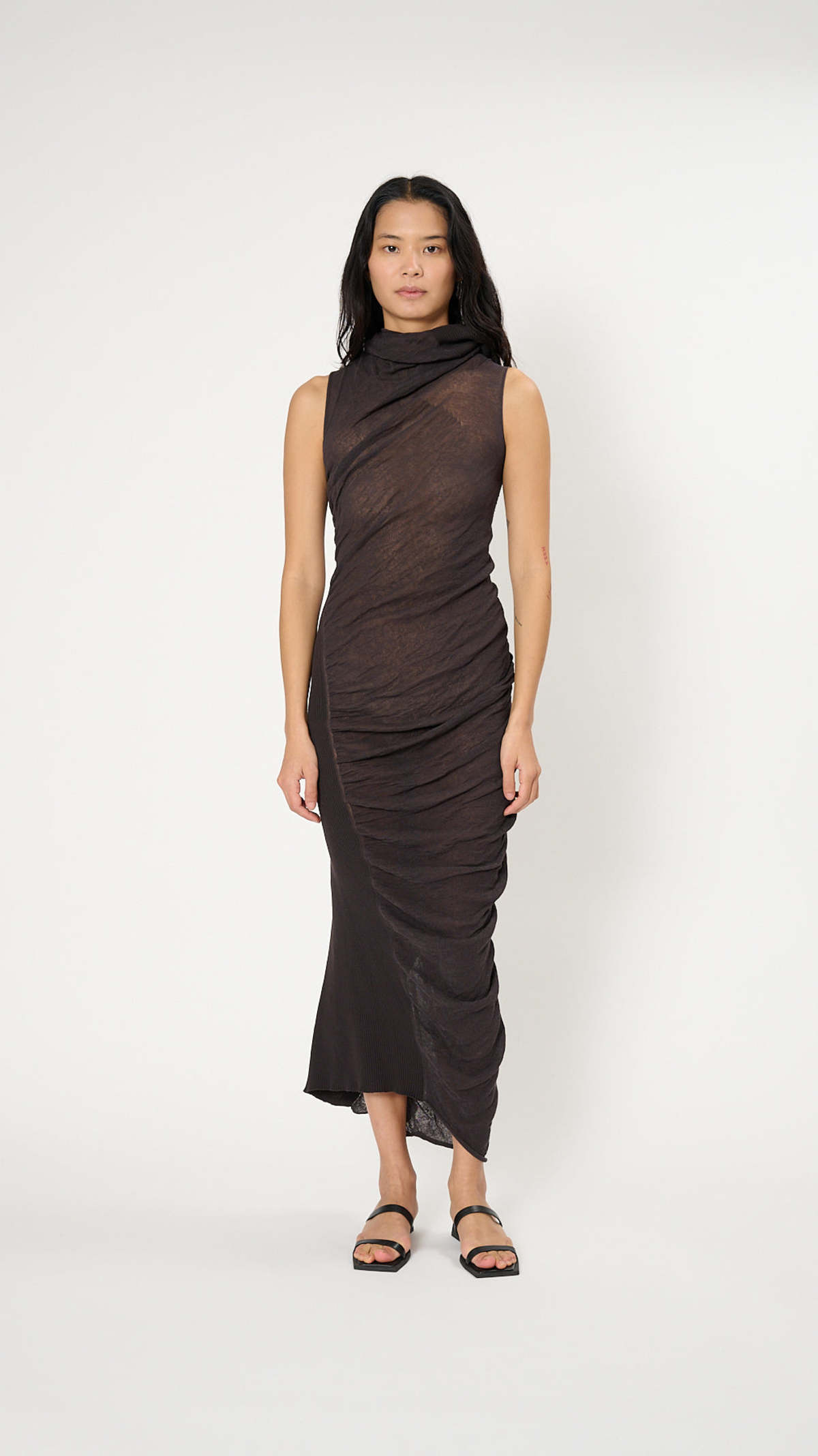 Issey Miyake Ambiguous Dress - Dark Brown | Garmentory