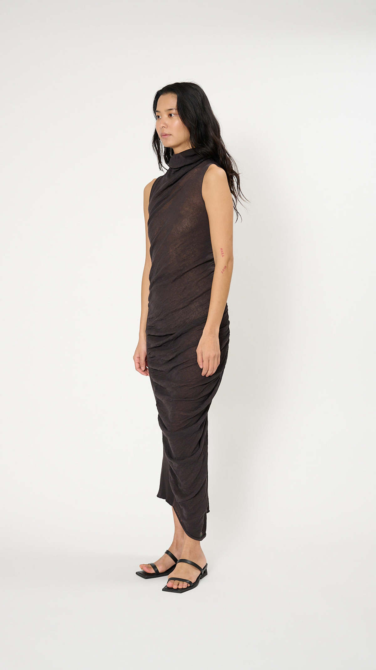 Issey Miyake Ambiguous Dress - Dark Brown | Garmentory