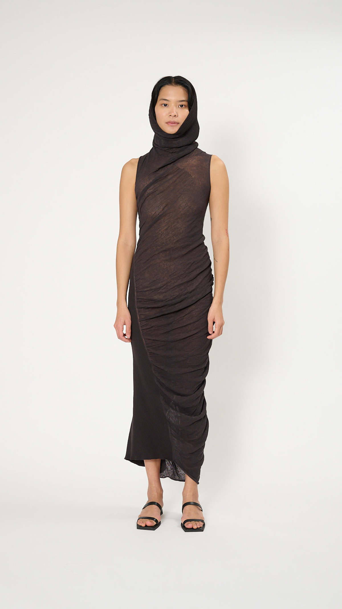 Issey Miyake Ambiguous Dress - Dark Brown | Garmentory