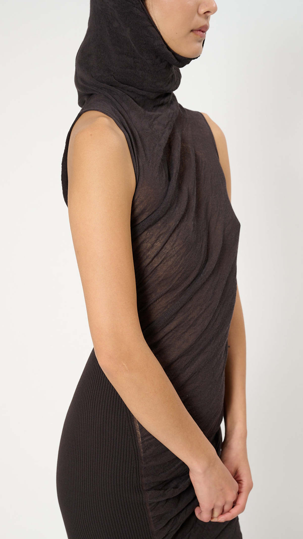 Issey Miyake Ambiguous Dress - Dark Brown | Garmentory