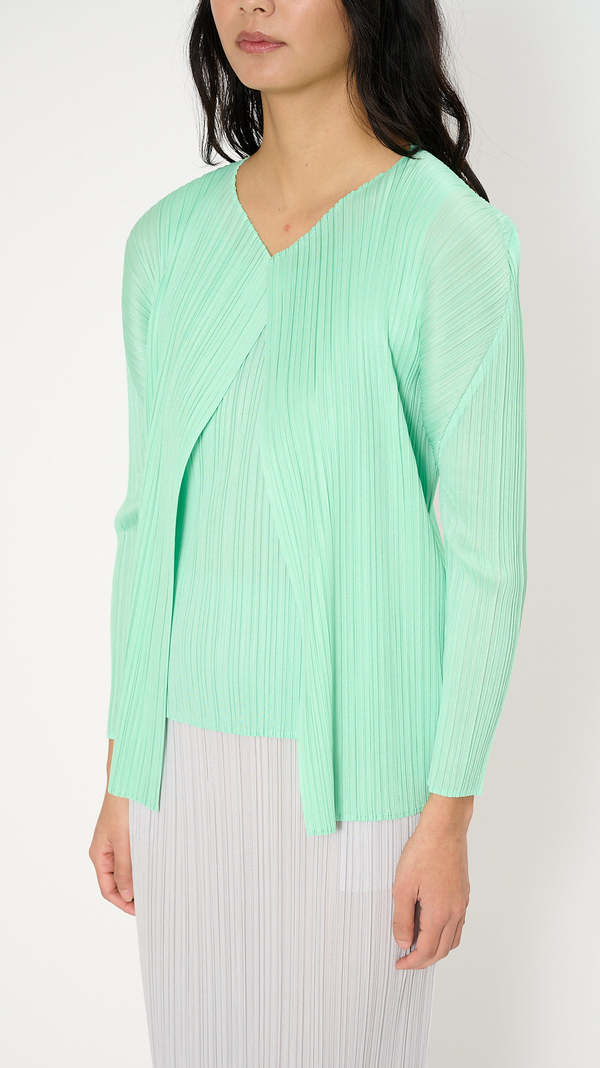 Pleats Please by Issey Miyake March Monthly Colors Cardigan - Mint ...