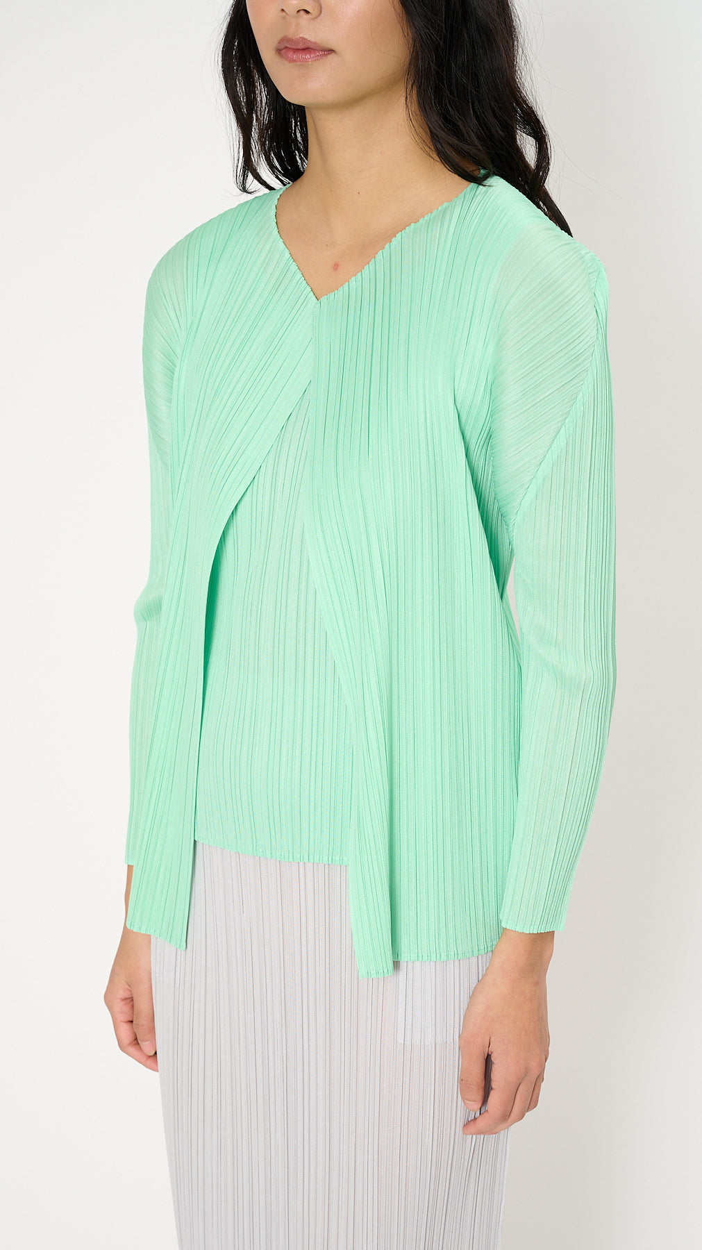 Pleats Please by Issey Miyake March Monthly Colors Cardigan - Mint ...