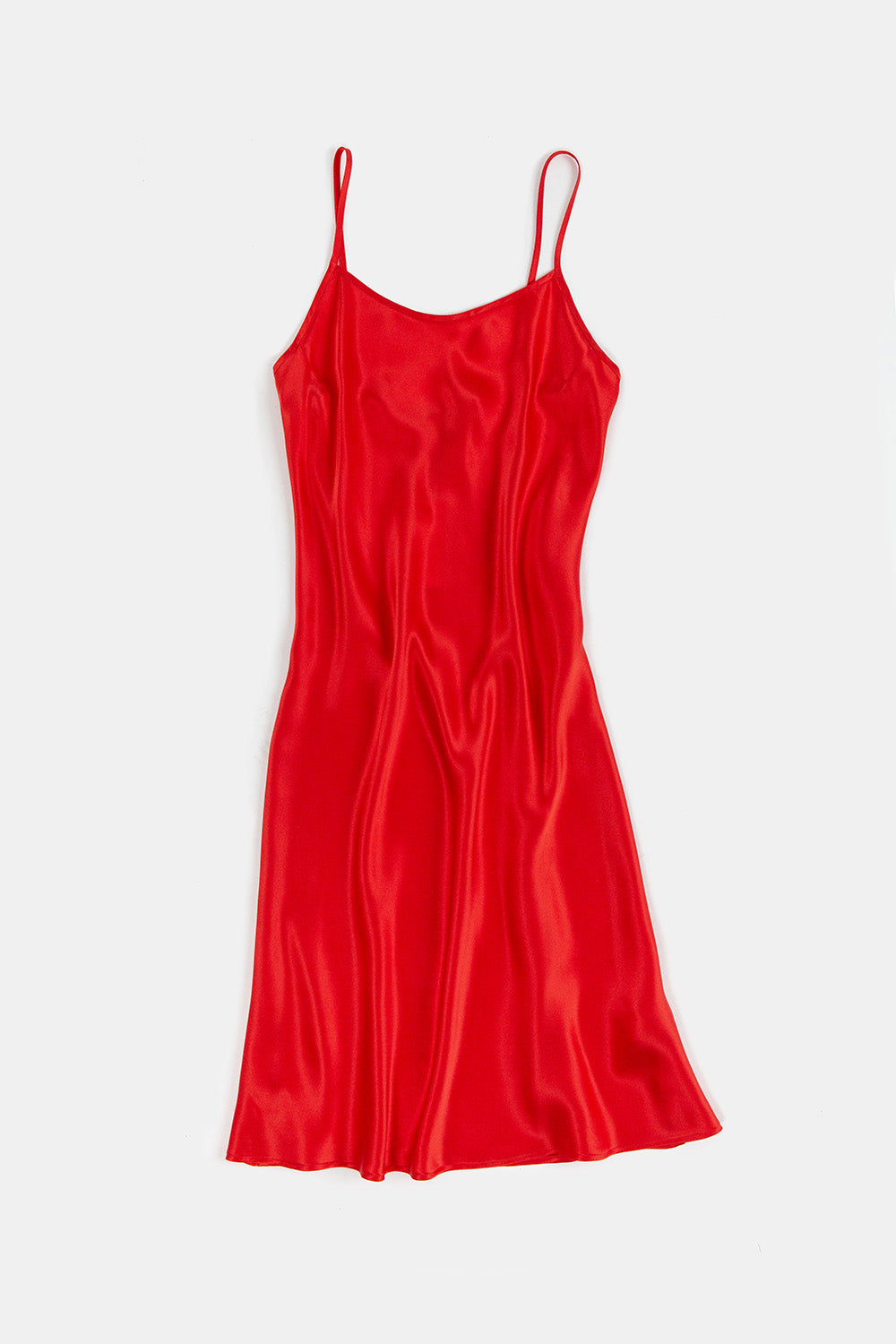 Erica Tanov Greta Silk Charmeuse Dress - Vermilion | Garmentory