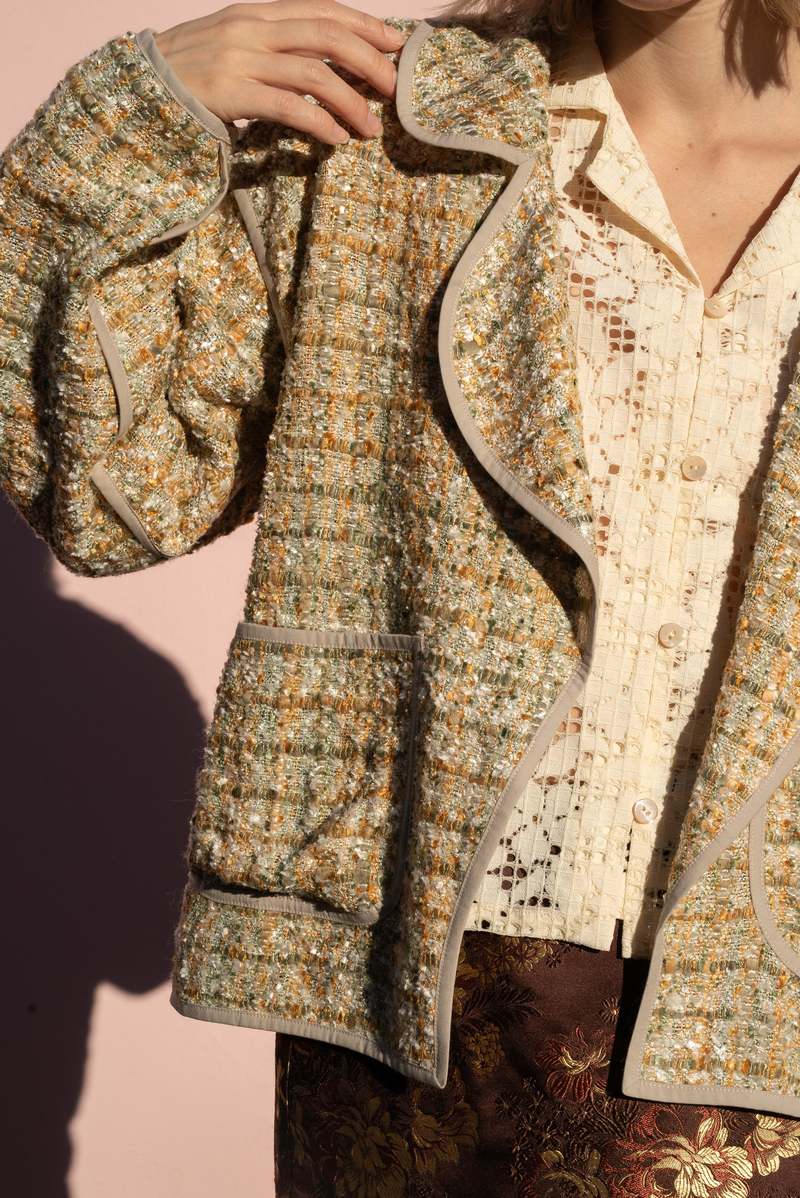 Marine Layer Boucl Moto - Scallop Ivory | Garmentory