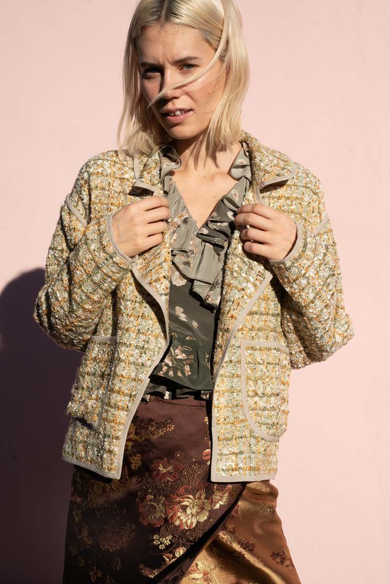 Marine Layer Boucl Moto - Scallop Ivory | Garmentory