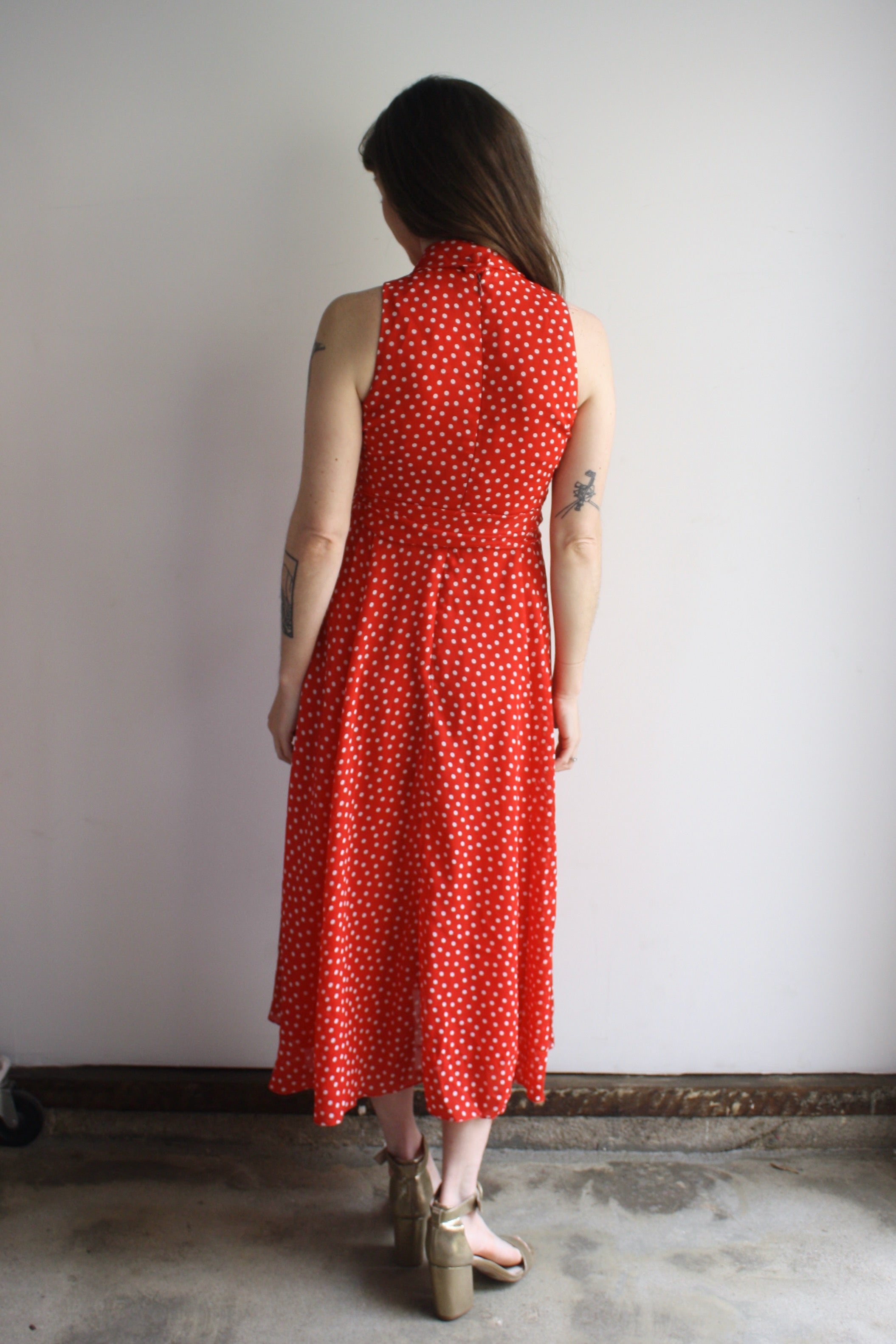 Vintage Red Polka Dot Dress - Red | Garmentory