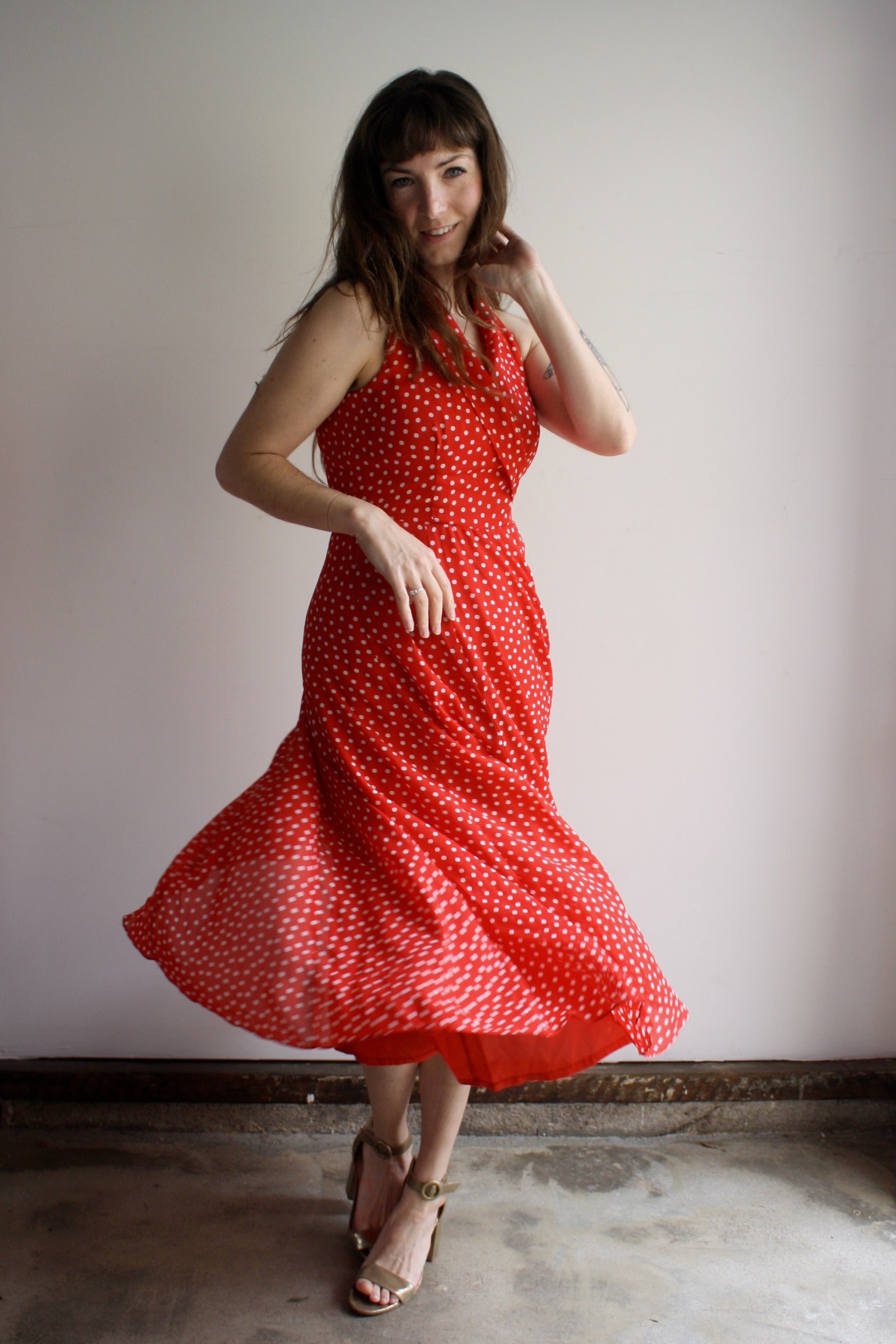 Vintage Red Polka Dot Dress - Red | Garmentory