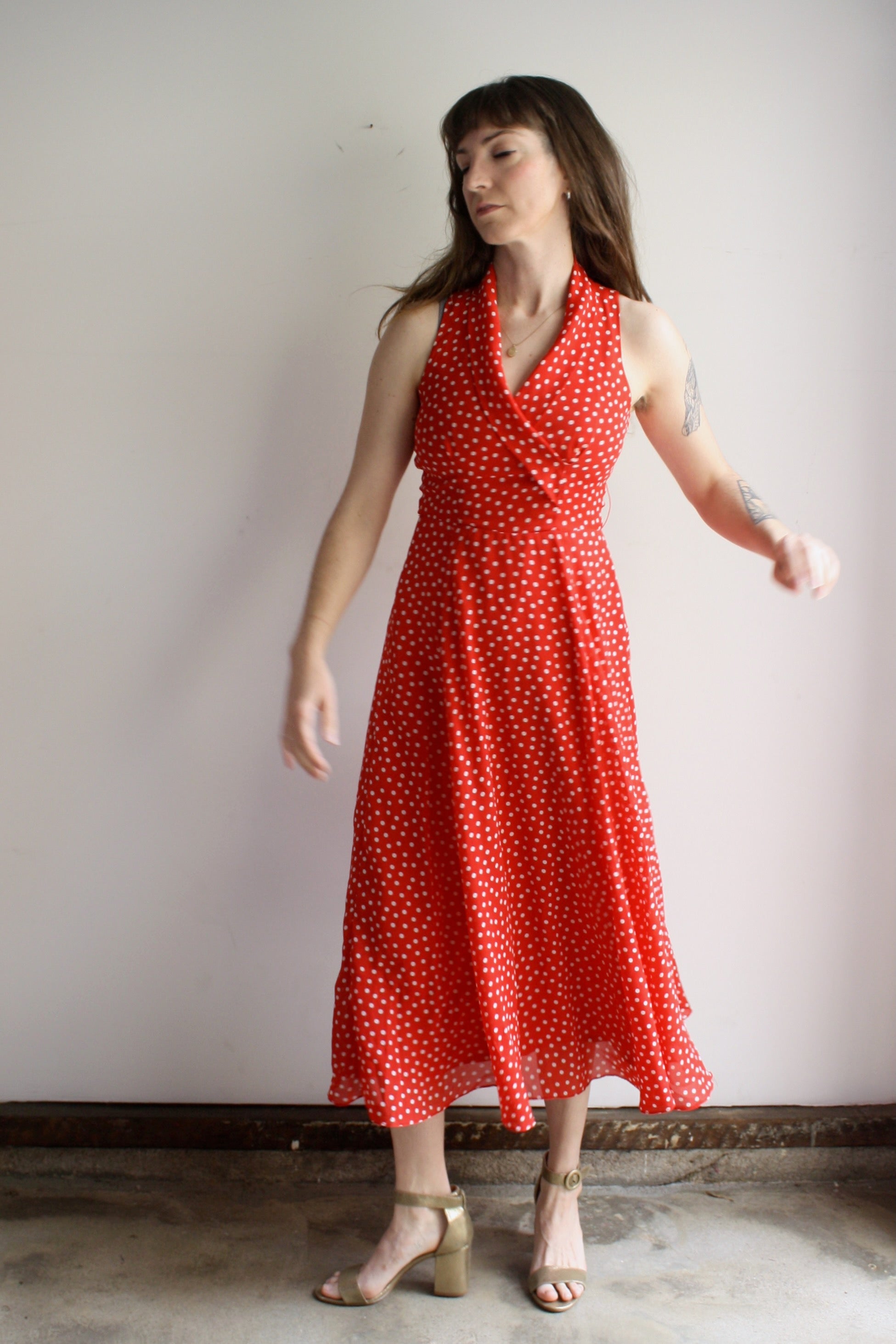 Vintage Red Polka Dot Dress - Red | Garmentory