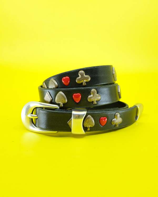 Our Legacy Bridle Leather 2 CM Card Deck Belt - Black | Garmentory