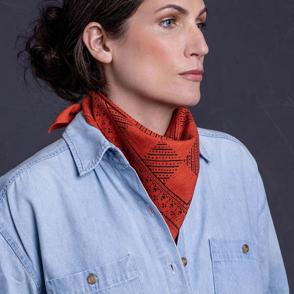 Lola Natural Dye Silk Bandana - Madder Red | Garmentory