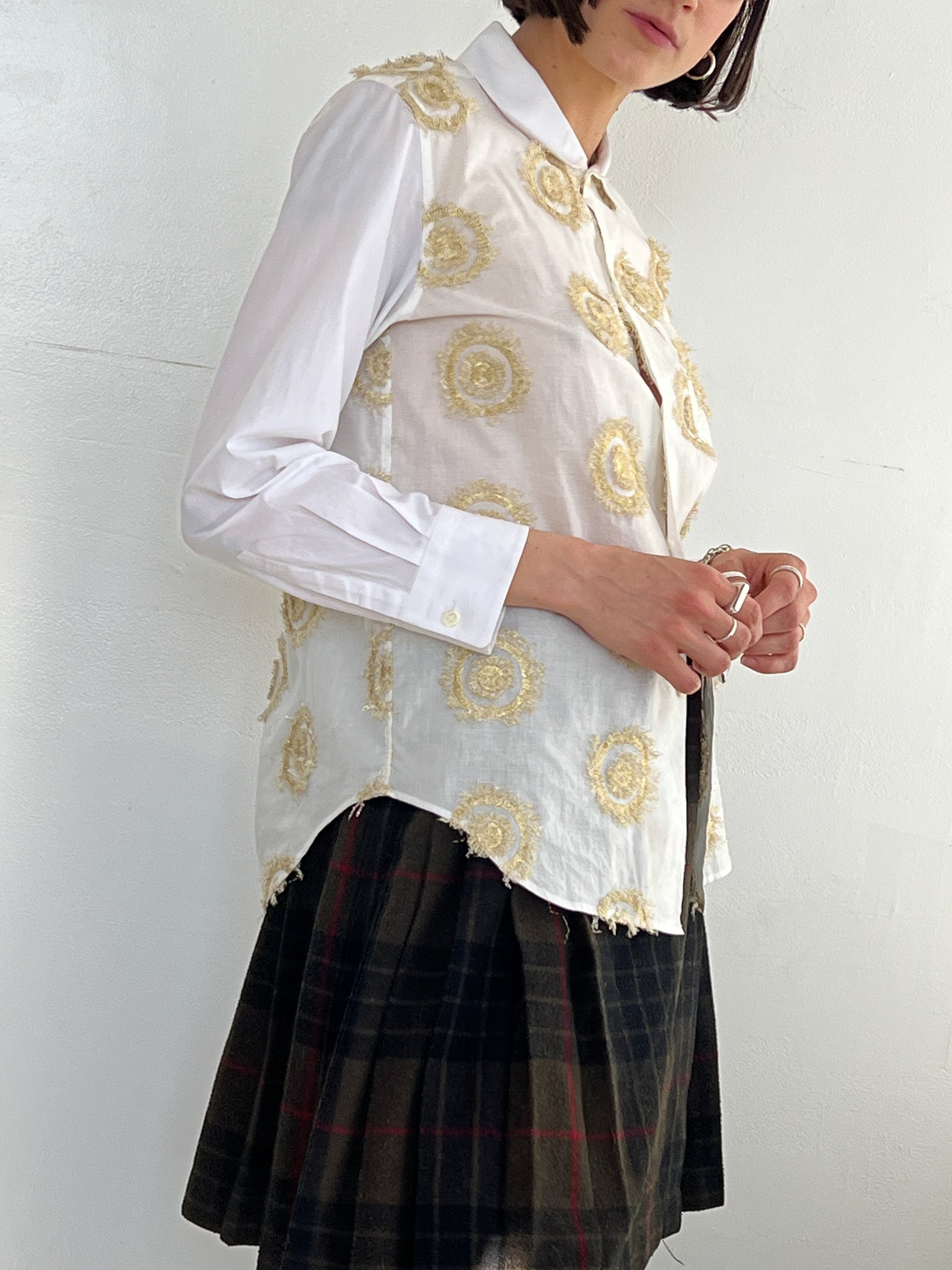 Vintage Comme des Garcons Metallic Thread Blouse | Garmentory