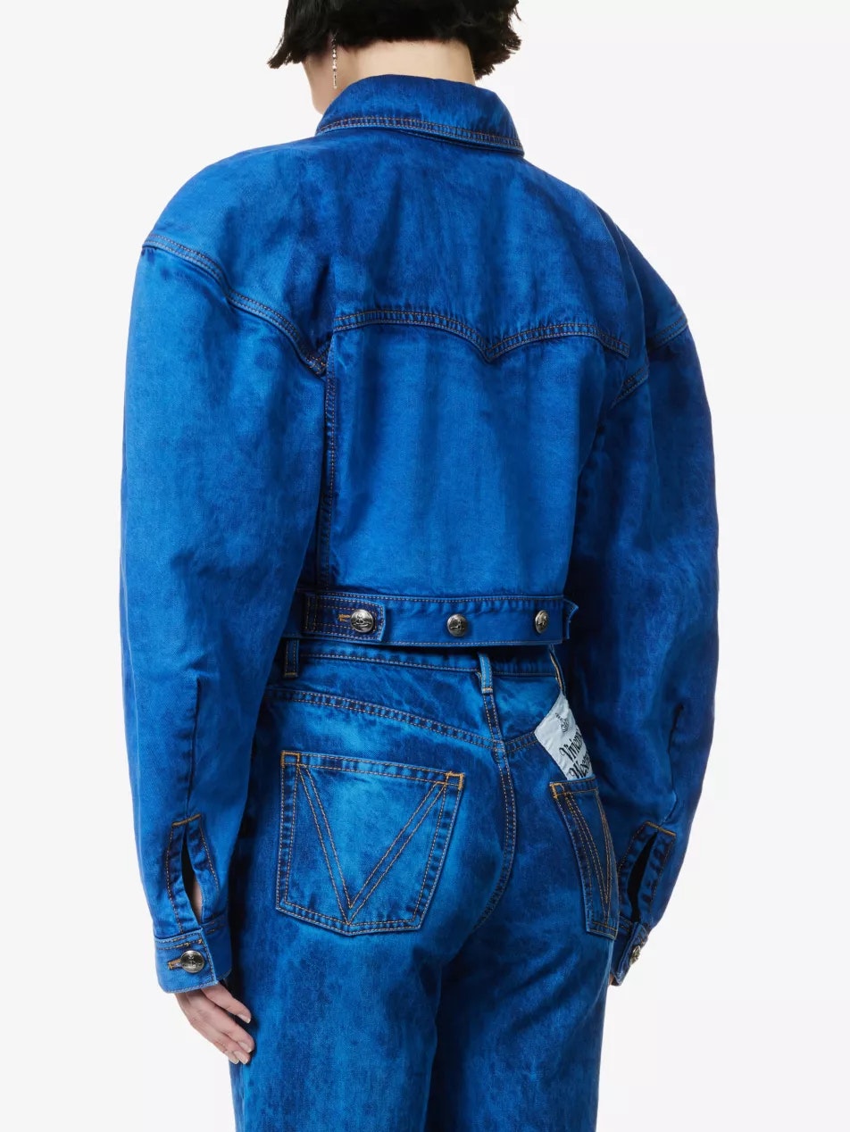 Vivienne Westwood Cropped Denim Boxer Jacket - Blue | Garmentory