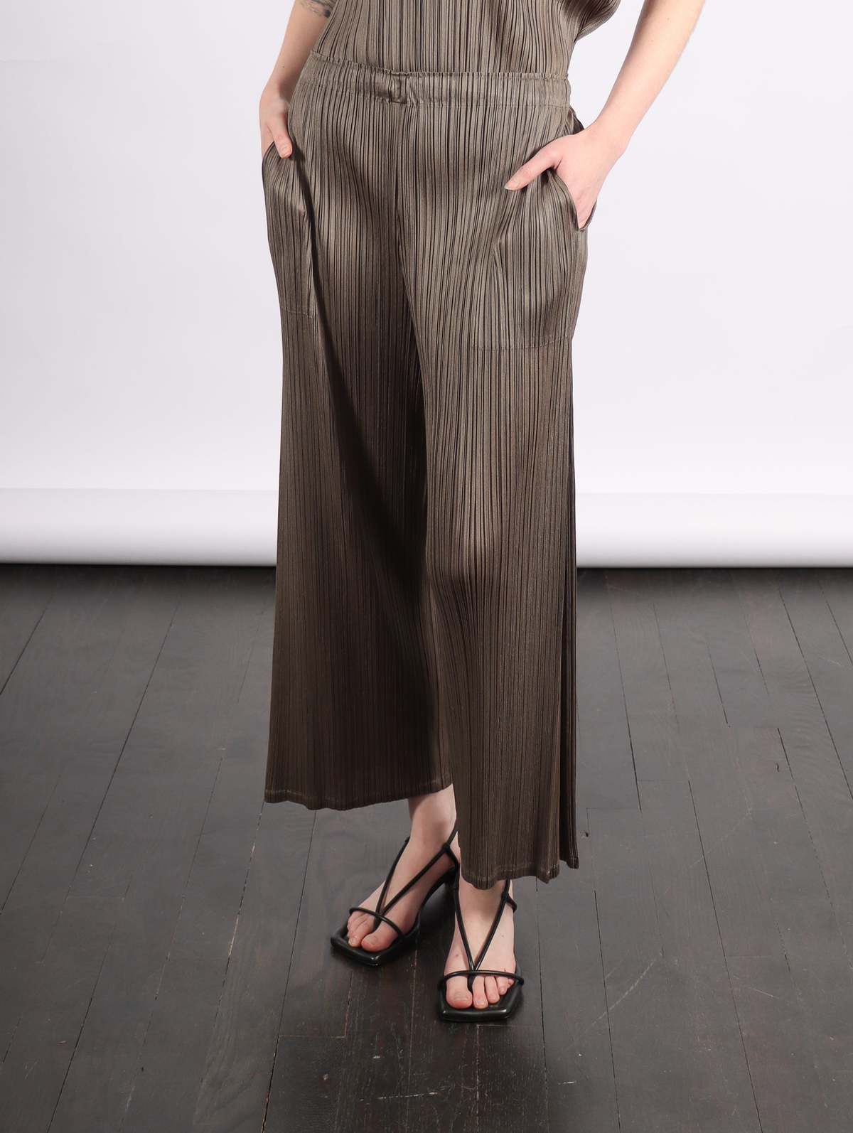 Pleats Please by Issey Miyake Monthly Colors March Pants - Khaki ...