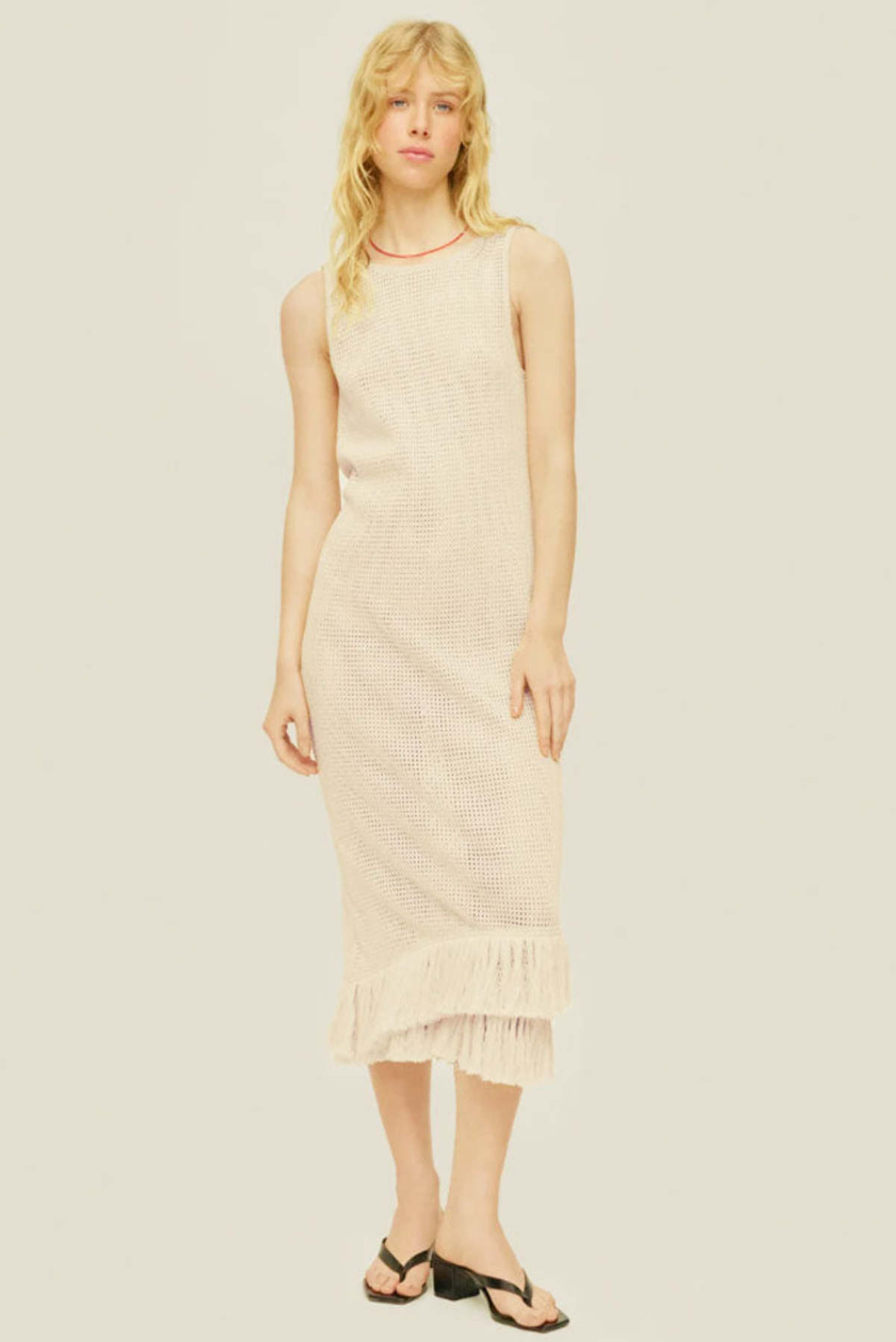 OAS ARI SLIP NET DRESS - ECRU | Garmentory