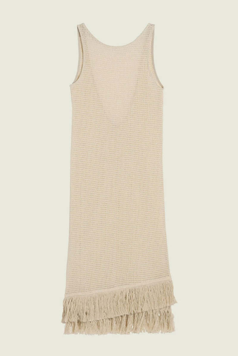 OAS ARI SLIP NET DRESS - ECRU | Garmentory