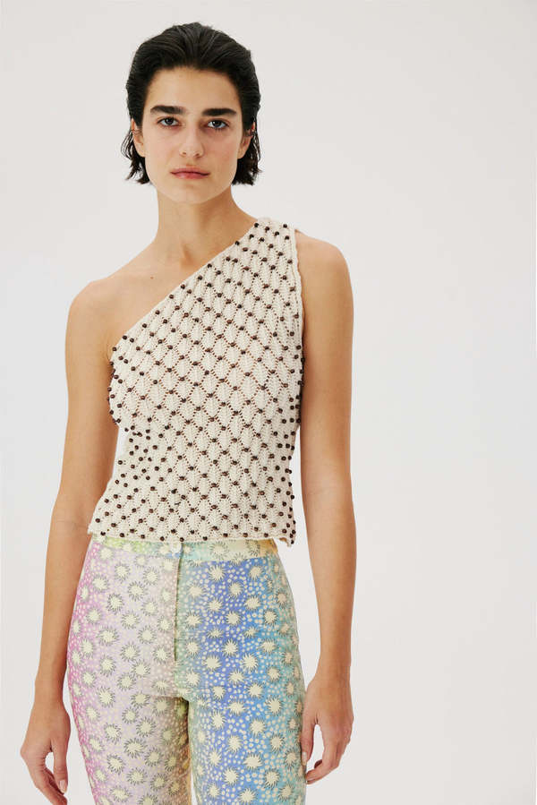 PSC Triangle Beaded Top - Beige | Garmentory