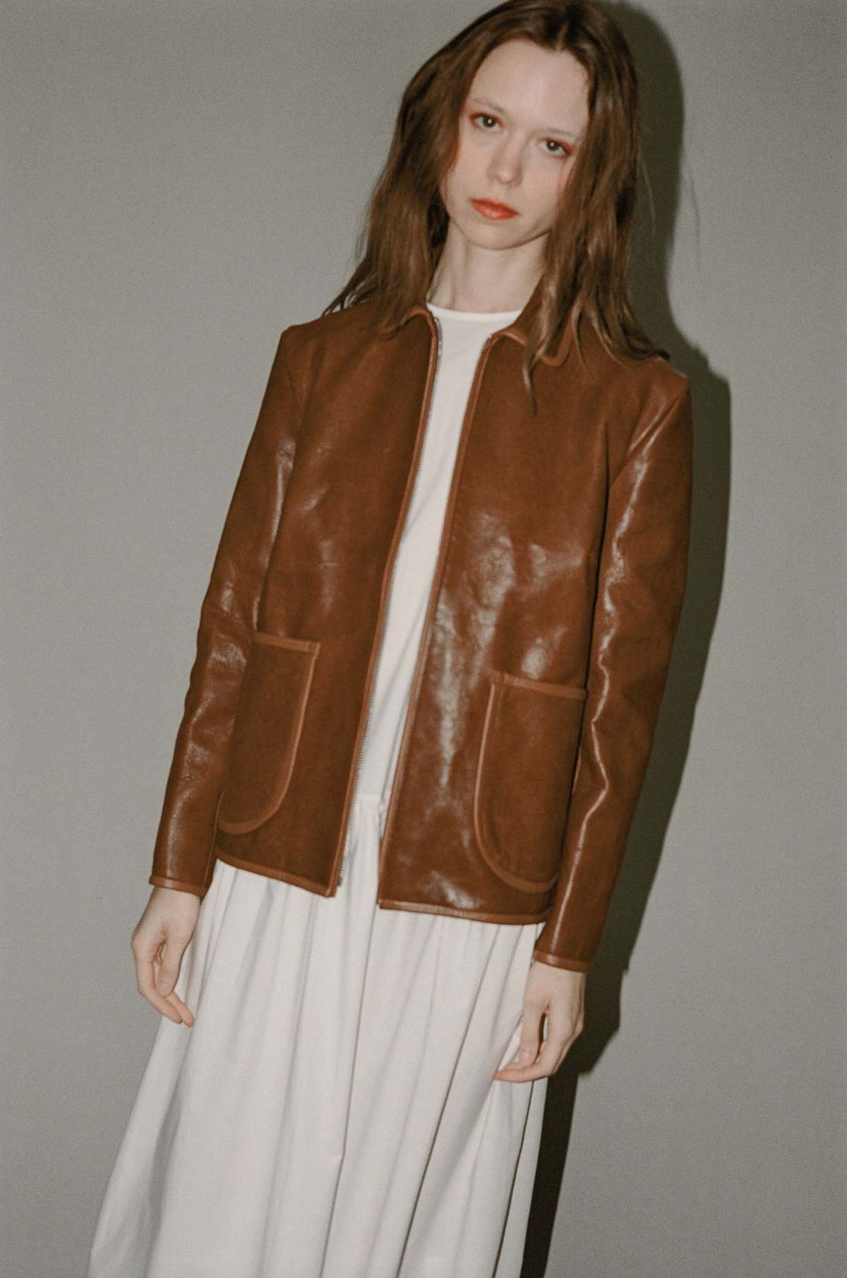 CAWLEY STUDIO Lillie Zip Jacket - Light Brown | Garmentory