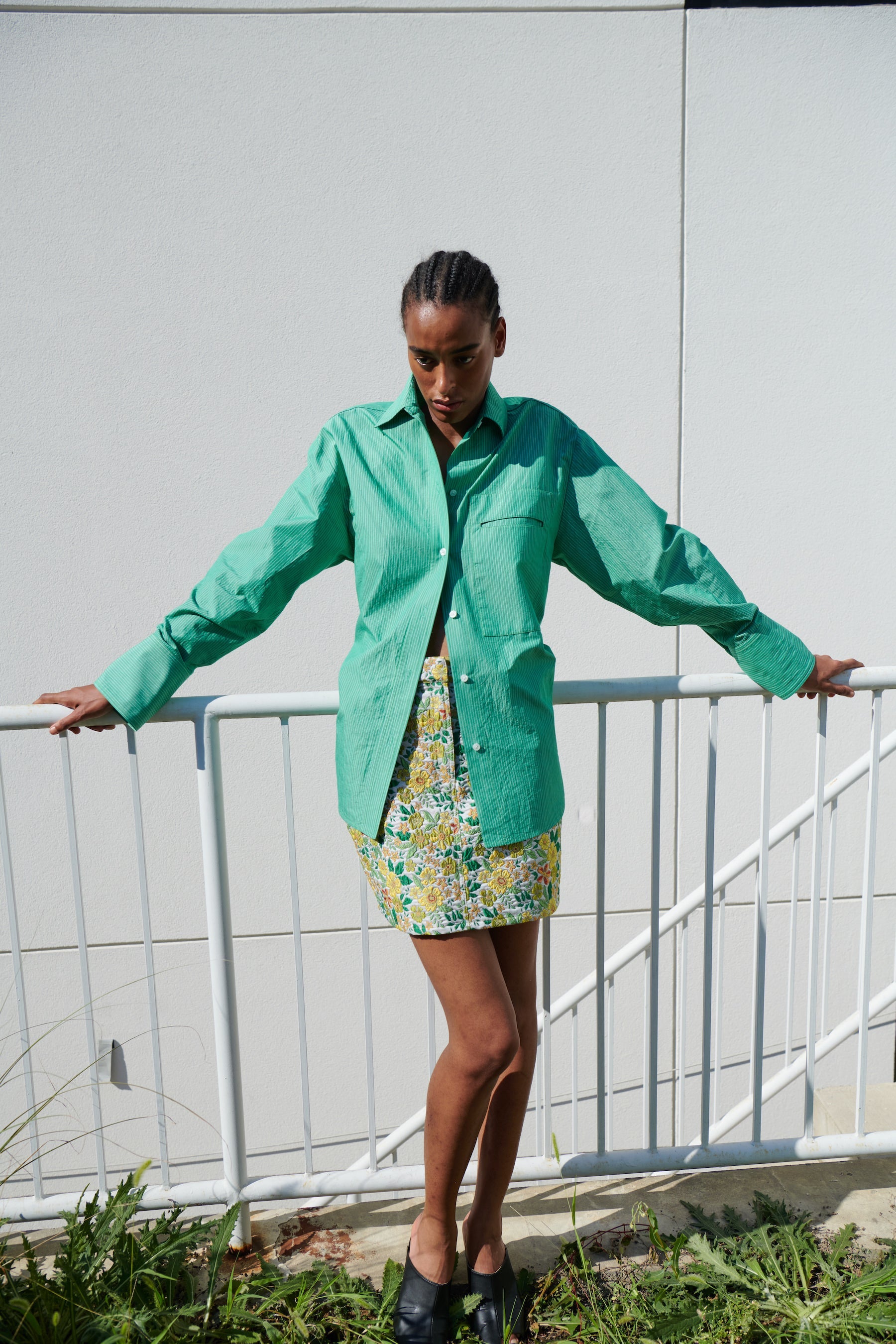 Nomia Jacquard Miniskirt - Yellow Brocade | Garmentory