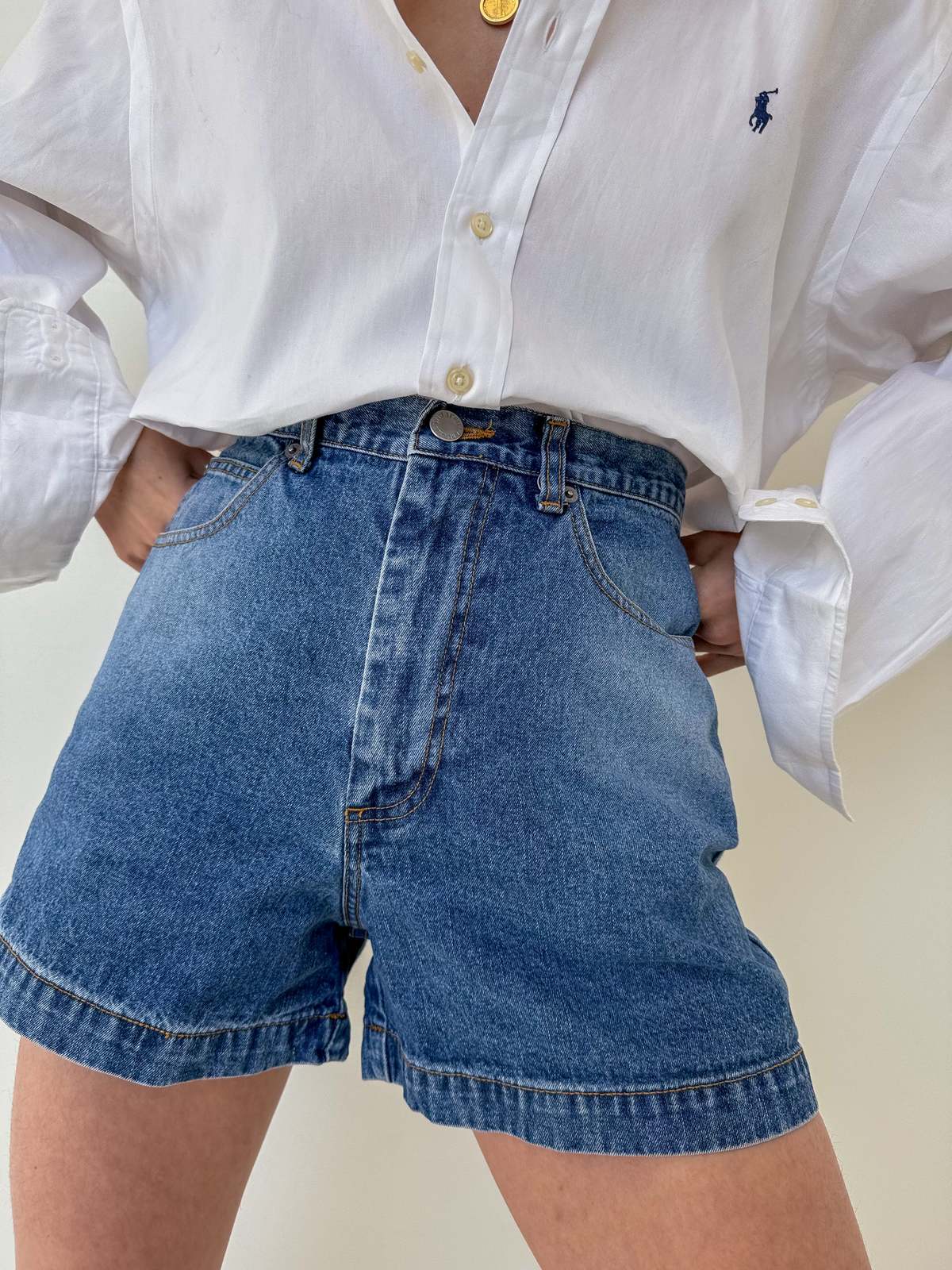 Vintage 90s Denim Shorts - Medium Wash | Garmentory