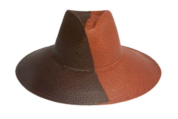 Clyde Caro Toquilla Straw Hat - 2 Tone Lava Rock | Garmentory
