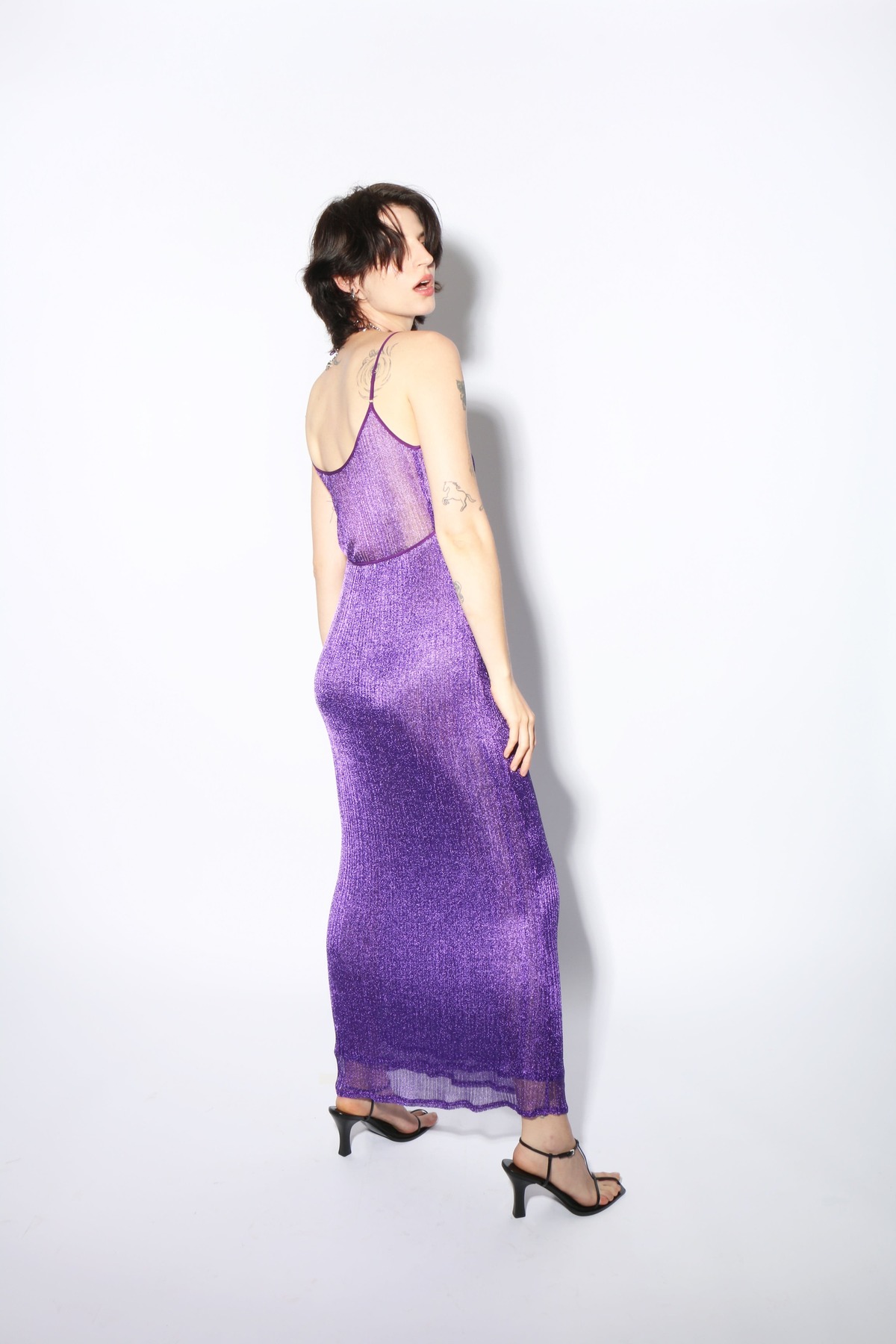 Priscavera Amethyst Metallic Layer Dress - Purple | Garmentory