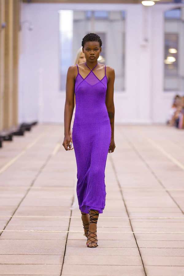 Priscavera Amethyst Metallic Layer Dress - Purple | Garmentory