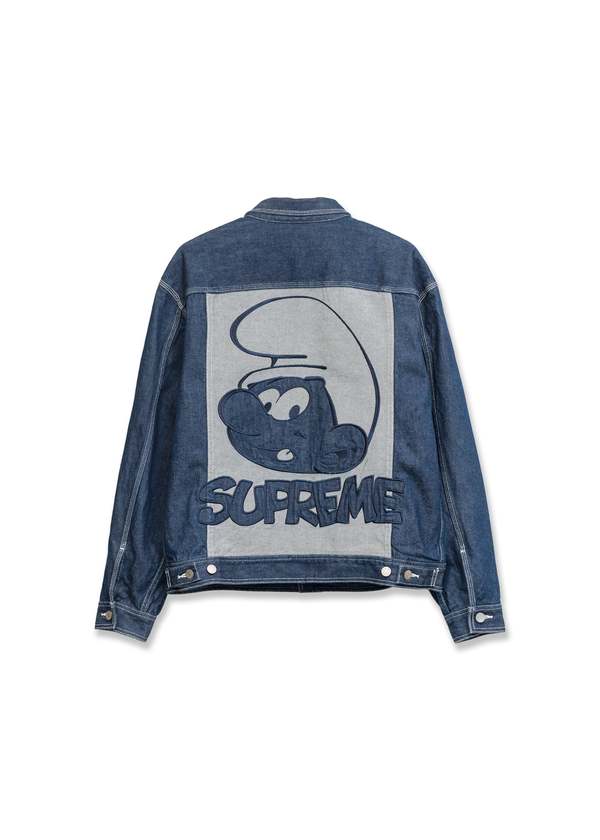 Supreme x Smurfs Denim Trucker Jacket - Blue | Garmentory