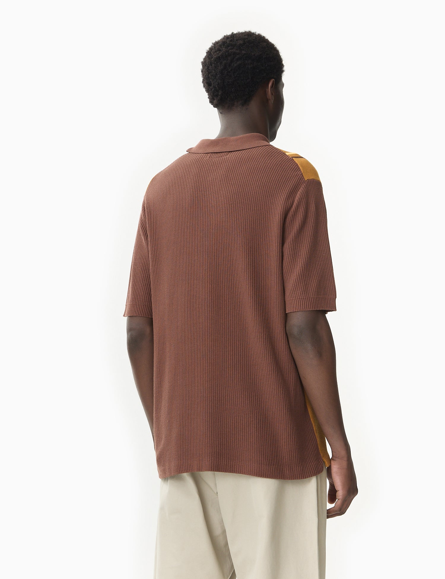 Beams Plus Knit Polo Shirt - Brown | Garmentory