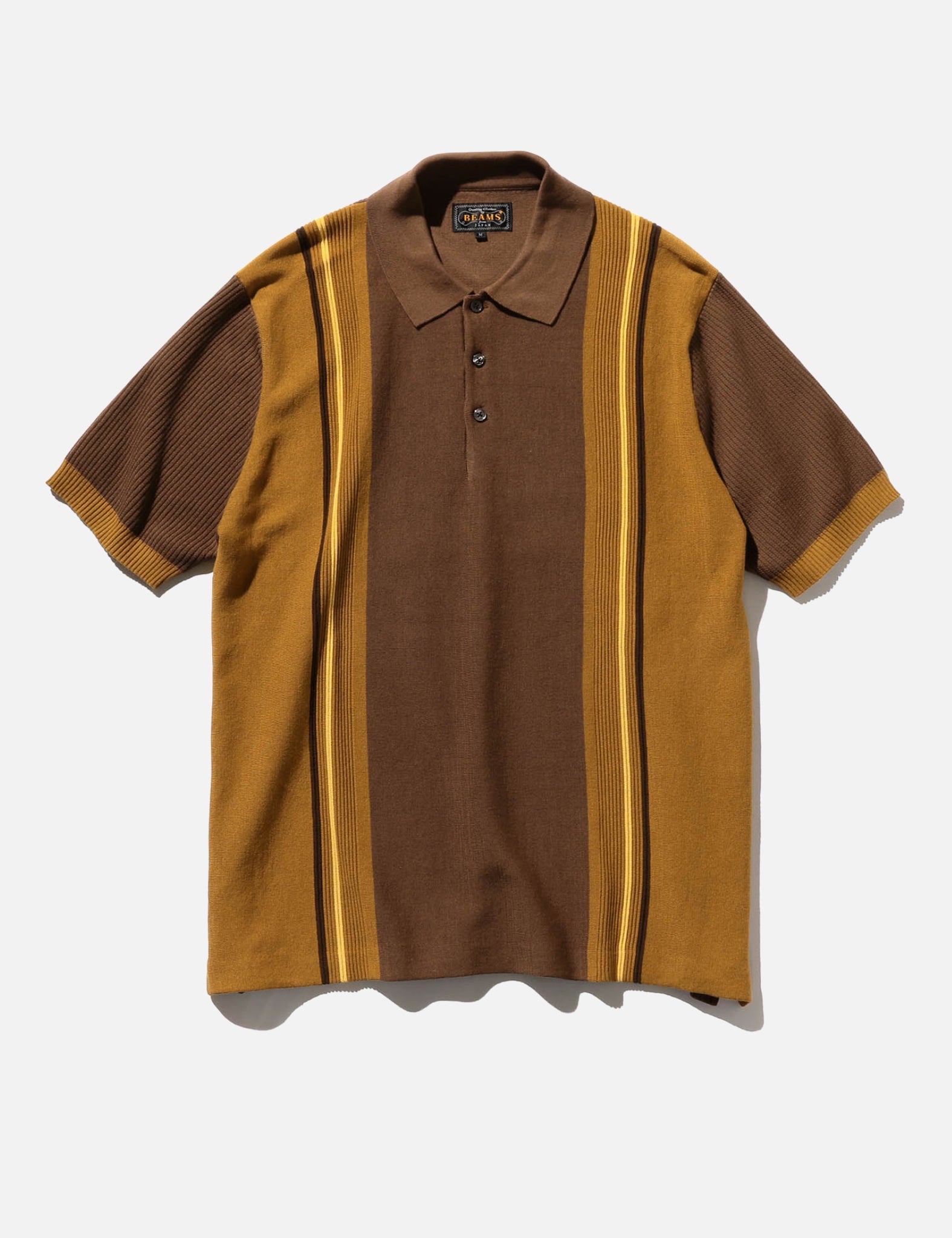 Beams Plus Knit Polo Shirt - Brown | Garmentory