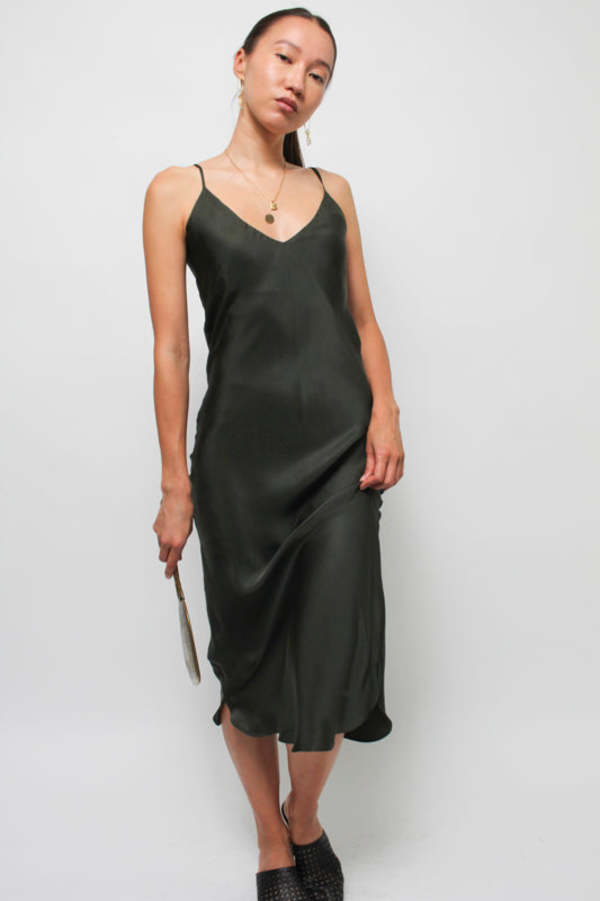 Cloak & Dagger Bias Slip Midi Dress - Foret | Garmentory