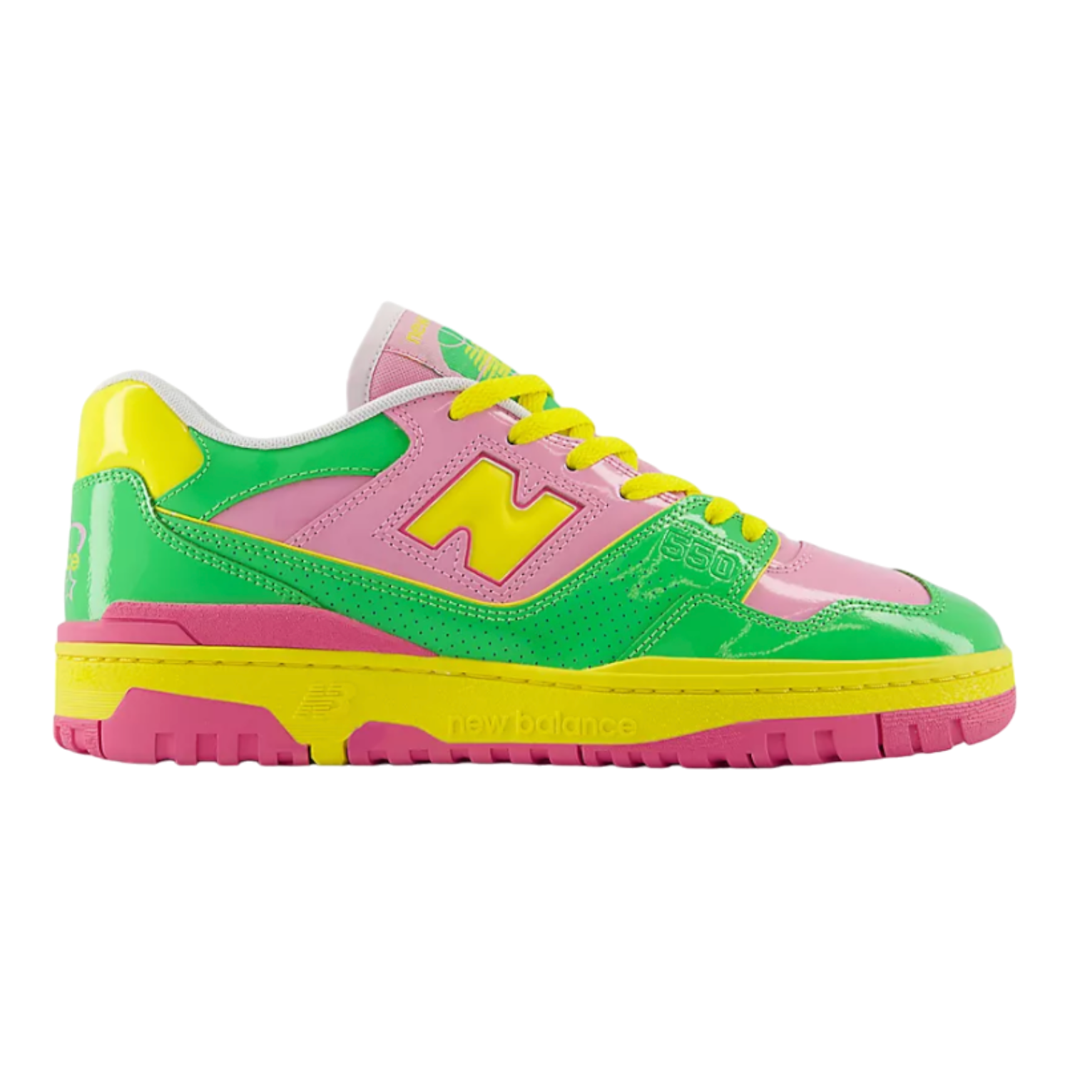 New Balance 550 Y2K Patent Leather Shoes - Pink/Green/Yellow | Garmentory