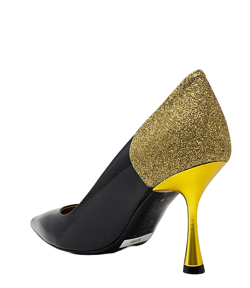 Madison Maison Alena Black/Gold High Heel Pump - Black/Gold | Garmentory