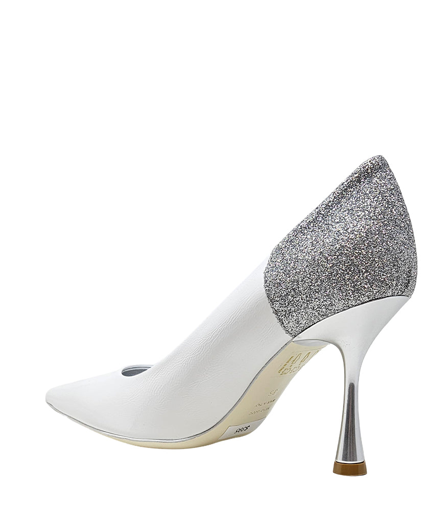 Madison Maison Alena High Heel Pump - White/Silver | Garmentory