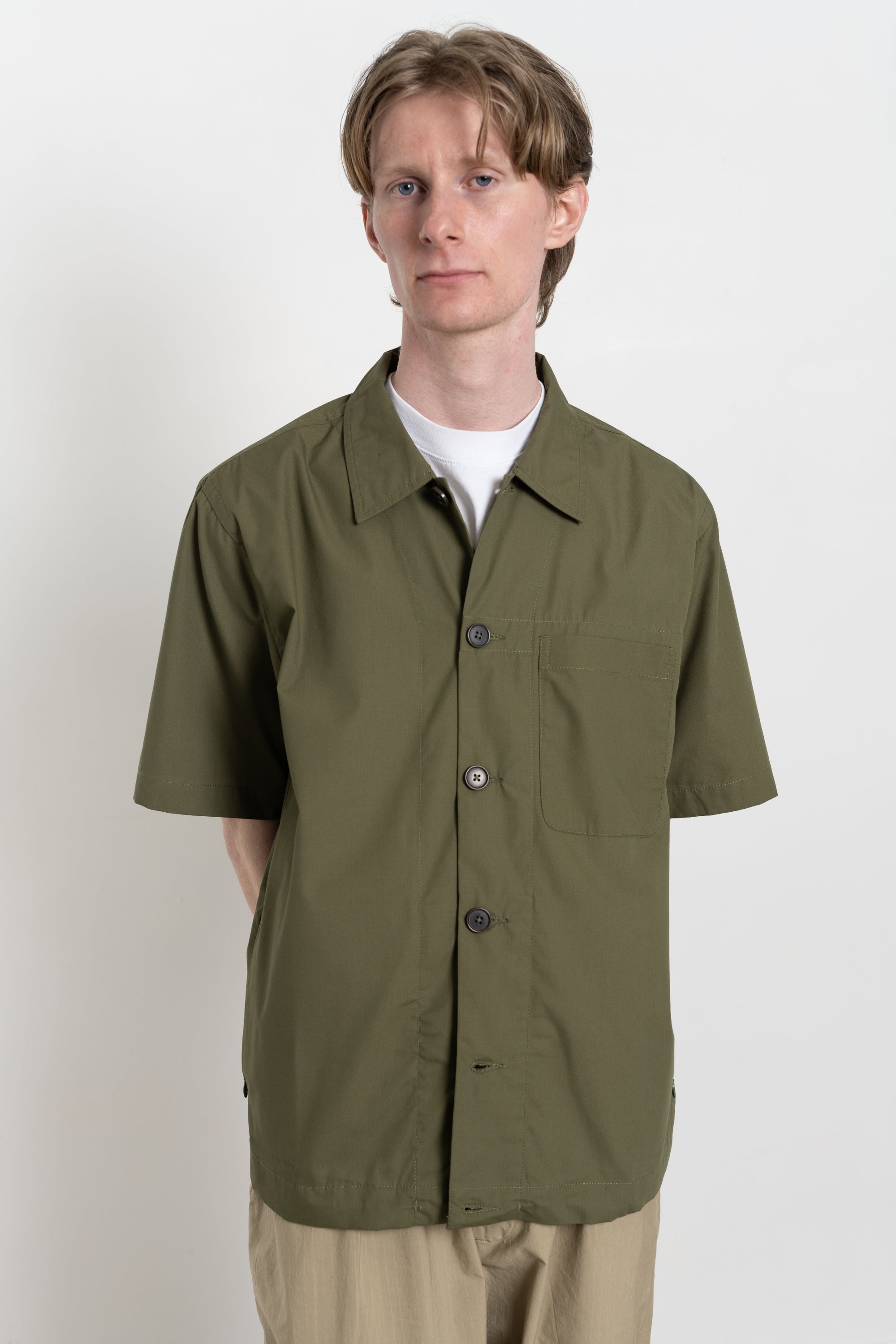 Universal Works Tech Overshirt - Recycled Poly Tech Olive | Garmentory