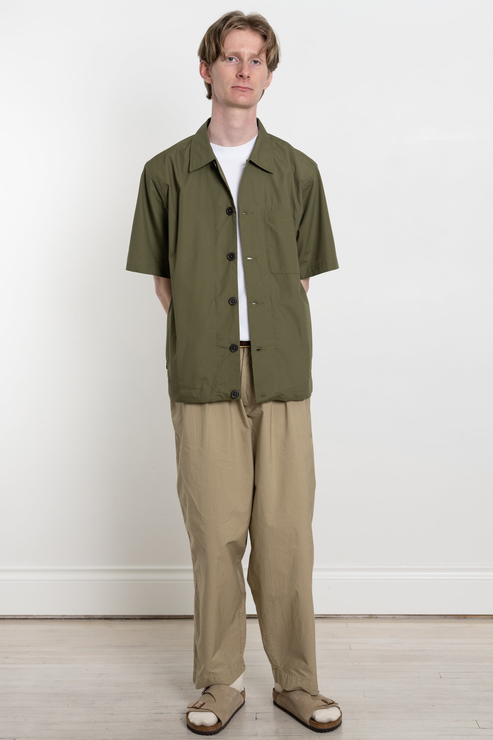 Universal Works Tech Overshirt - Recycled Poly Tech Olive | Garmentory