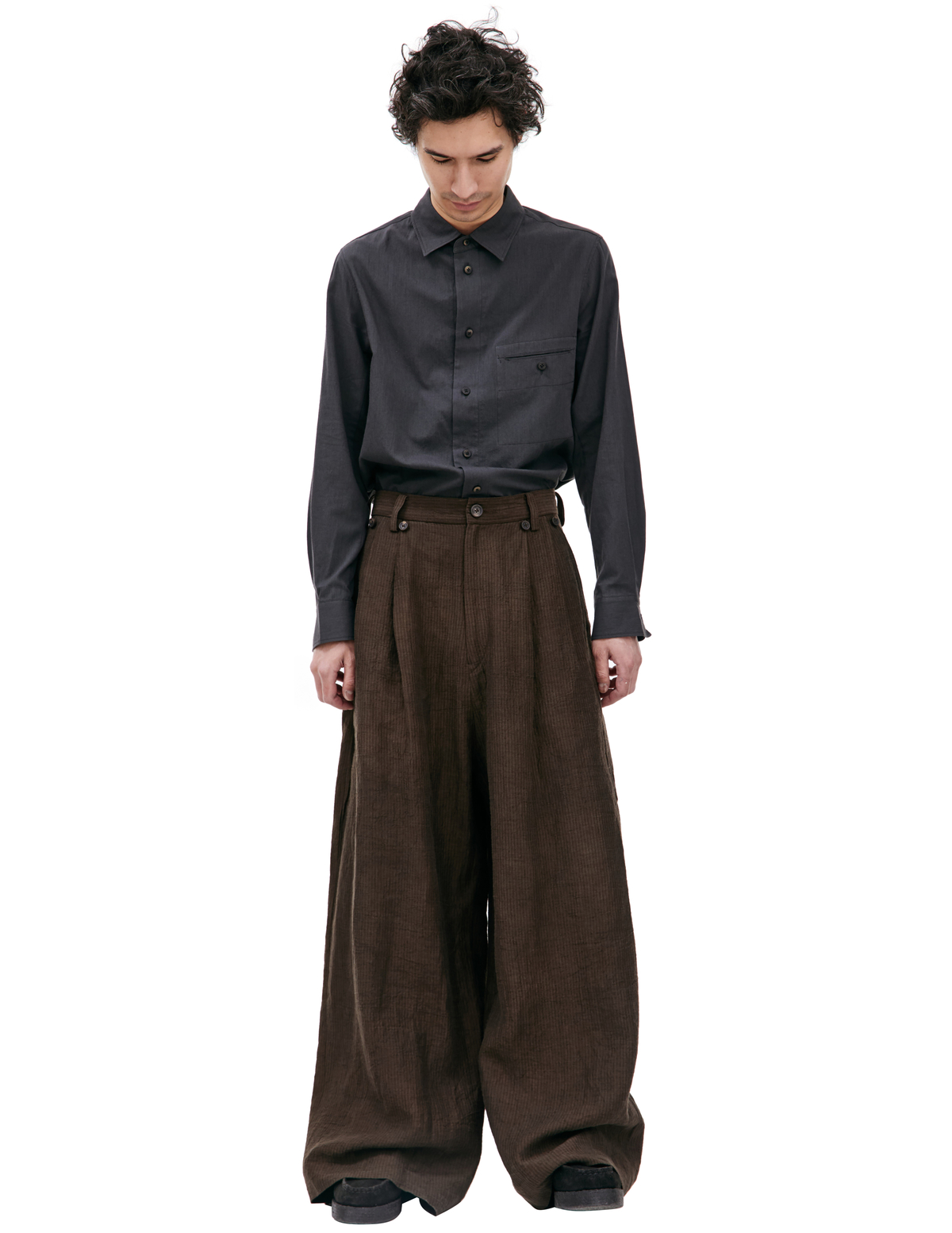 Ziggy Chen Wide Leg Pleated Trousers | Garmentory