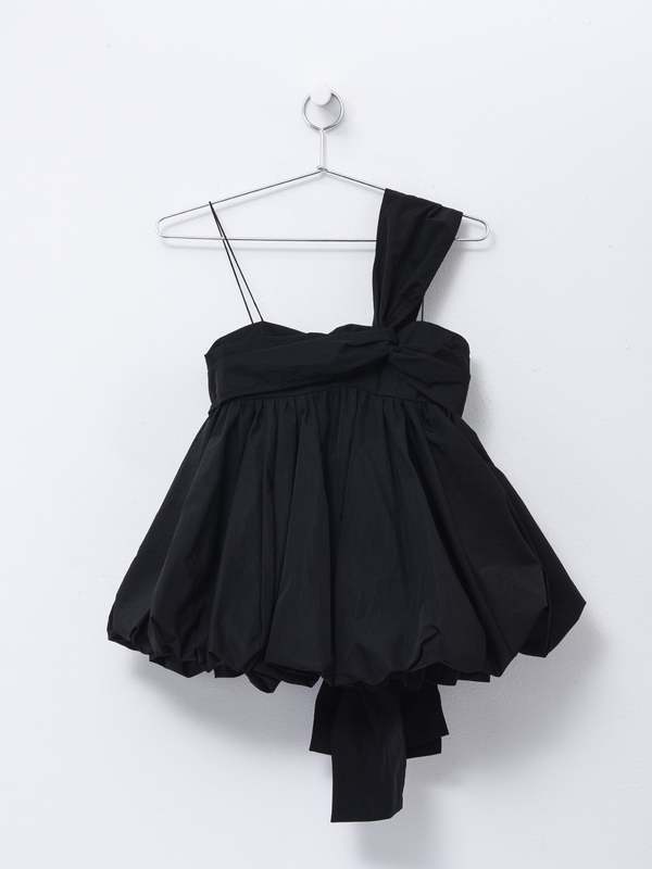 Cecilie Bahnsen VIE CRINKLE PARACHUTE TOP - BLACK | Garmentory