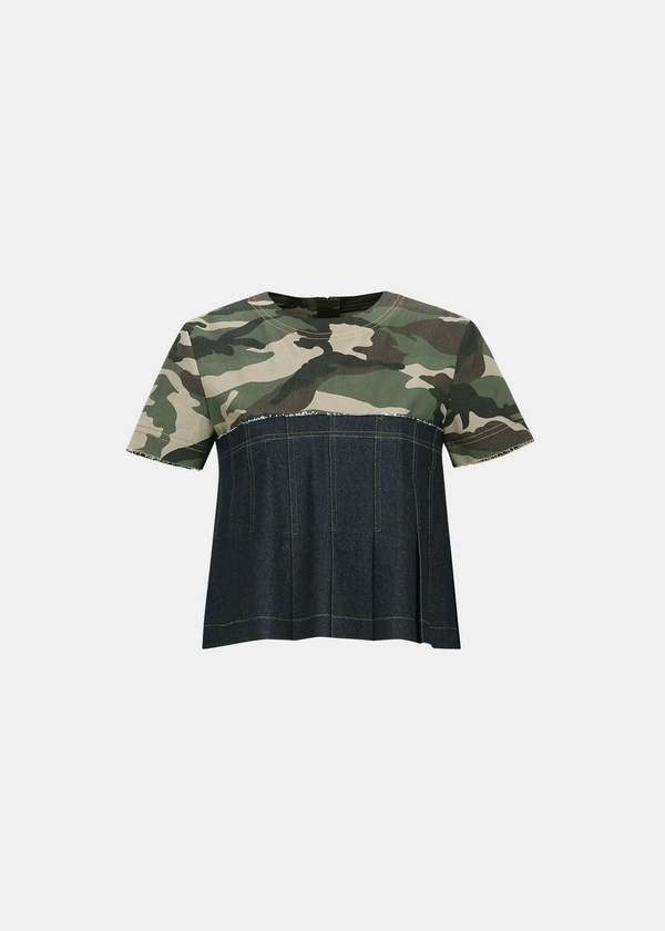 ANDERSSON BELL Pleated Baby Tee - Camo | Garmentory