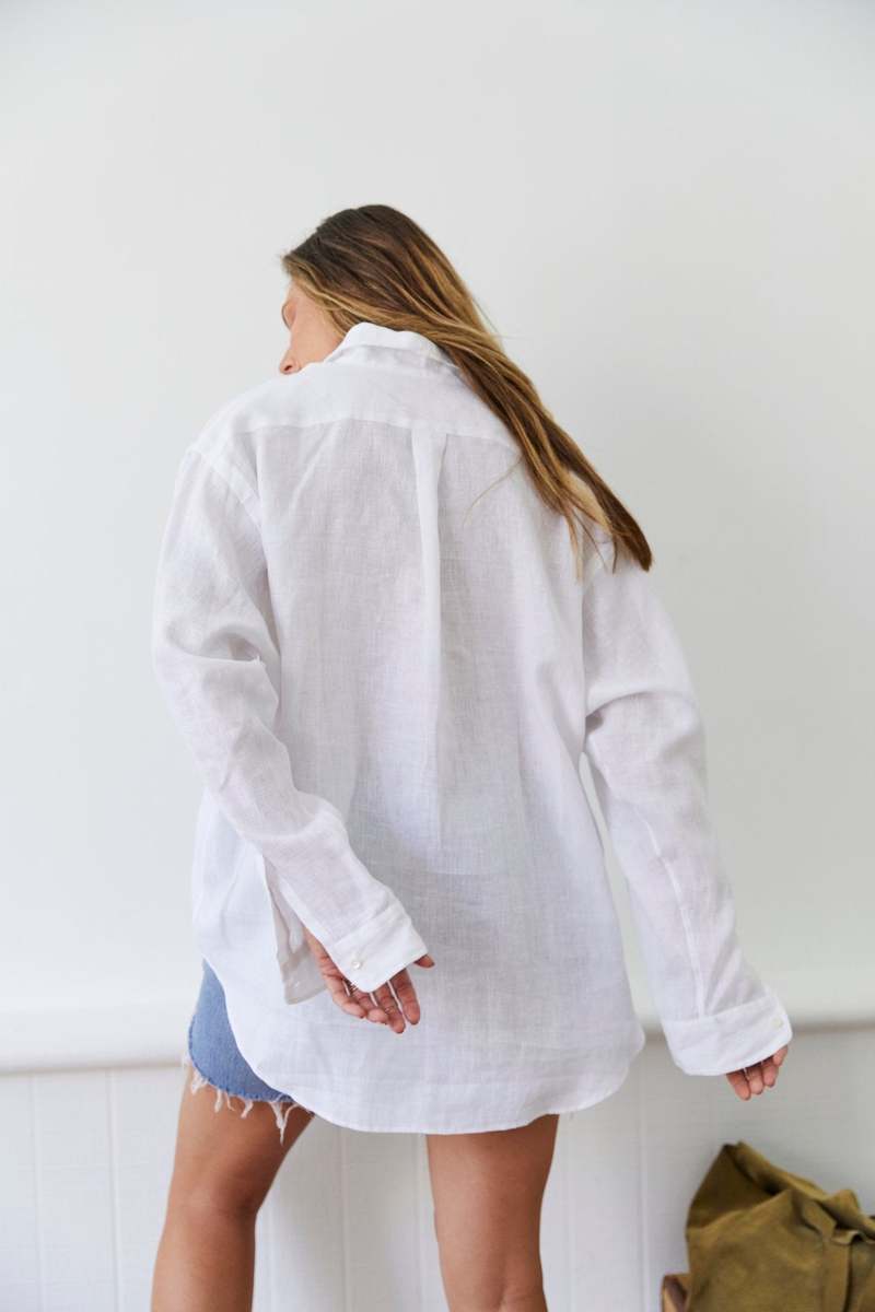 Mamene classic linen repeat shirt - white | Garmentory