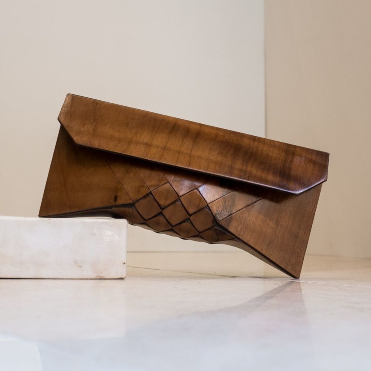 Tesler Mendelovitch Emboya Wooden Clutch | Garmentory