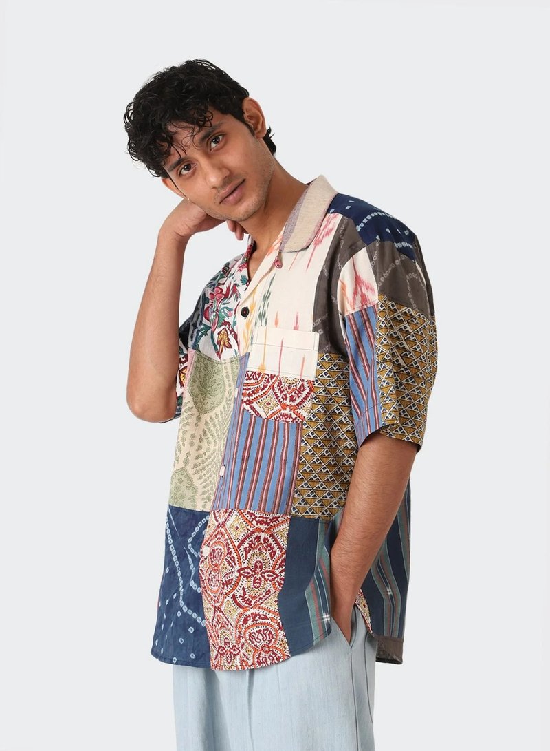 Kardo Ronen Short Sleeve Shirt - Patchwork Multi | Garmentory