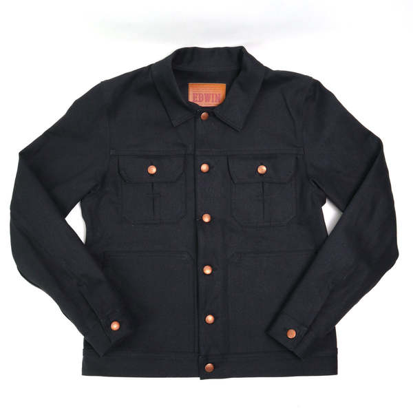 Edwin Japan The Ranch Jacket - Black Deadstock Selvedge Denim | Garmentory