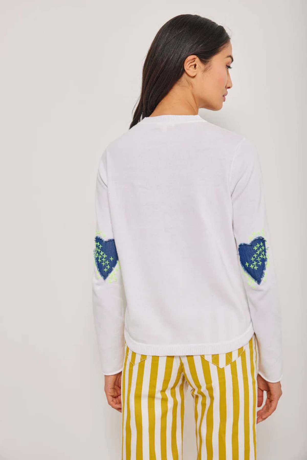 Lisa Todd Patch Magic Henley Sweater - white | Garmentory