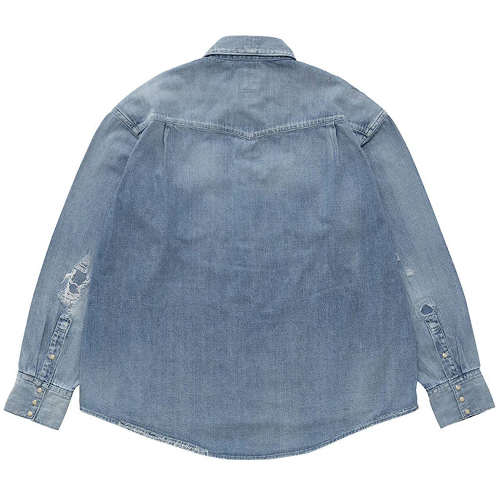 Visvim Social Sculpture Crash Shirt - Blue | Garmentory