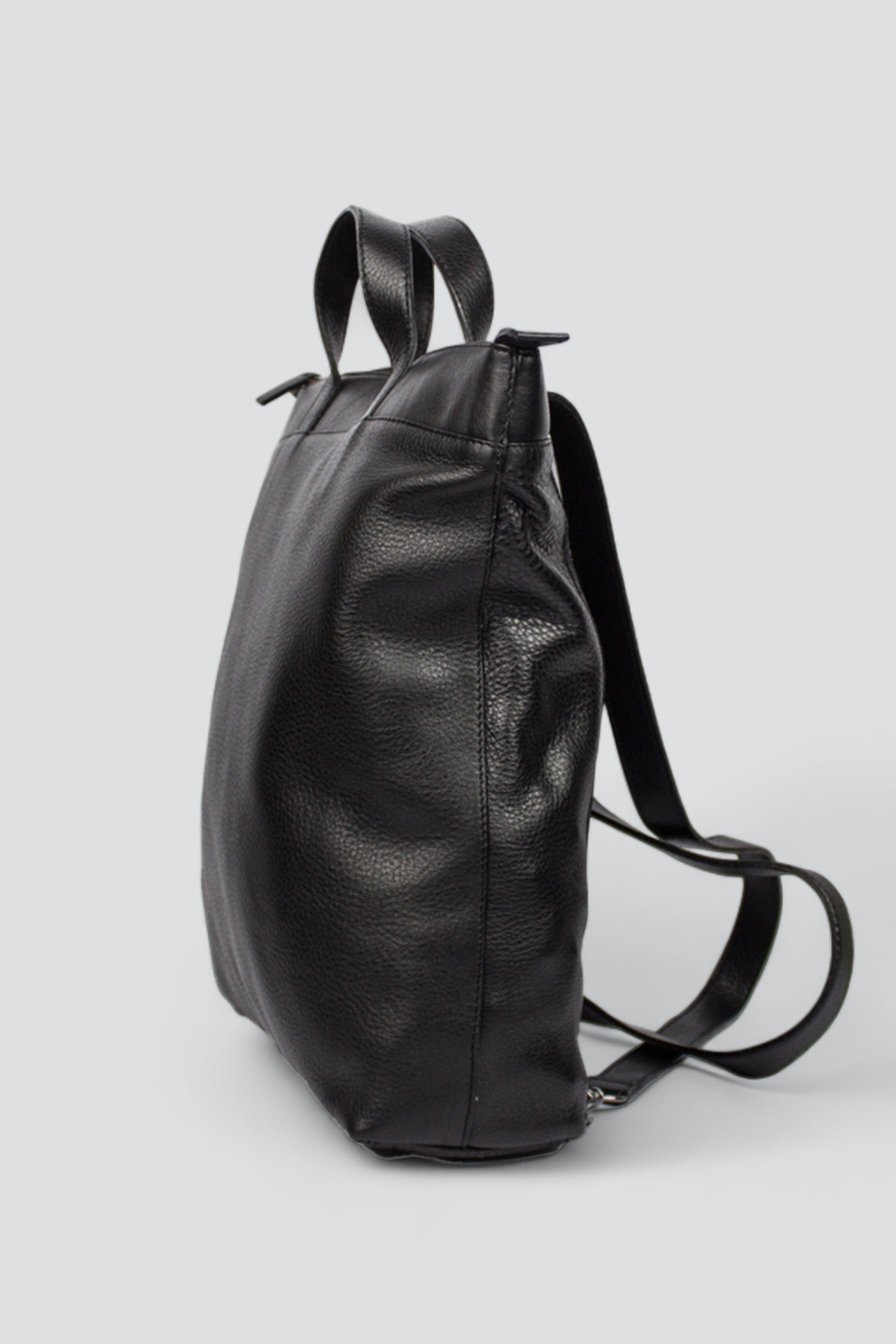 Le Bas Black Leather Convertible Backpack B1 | Garmentory