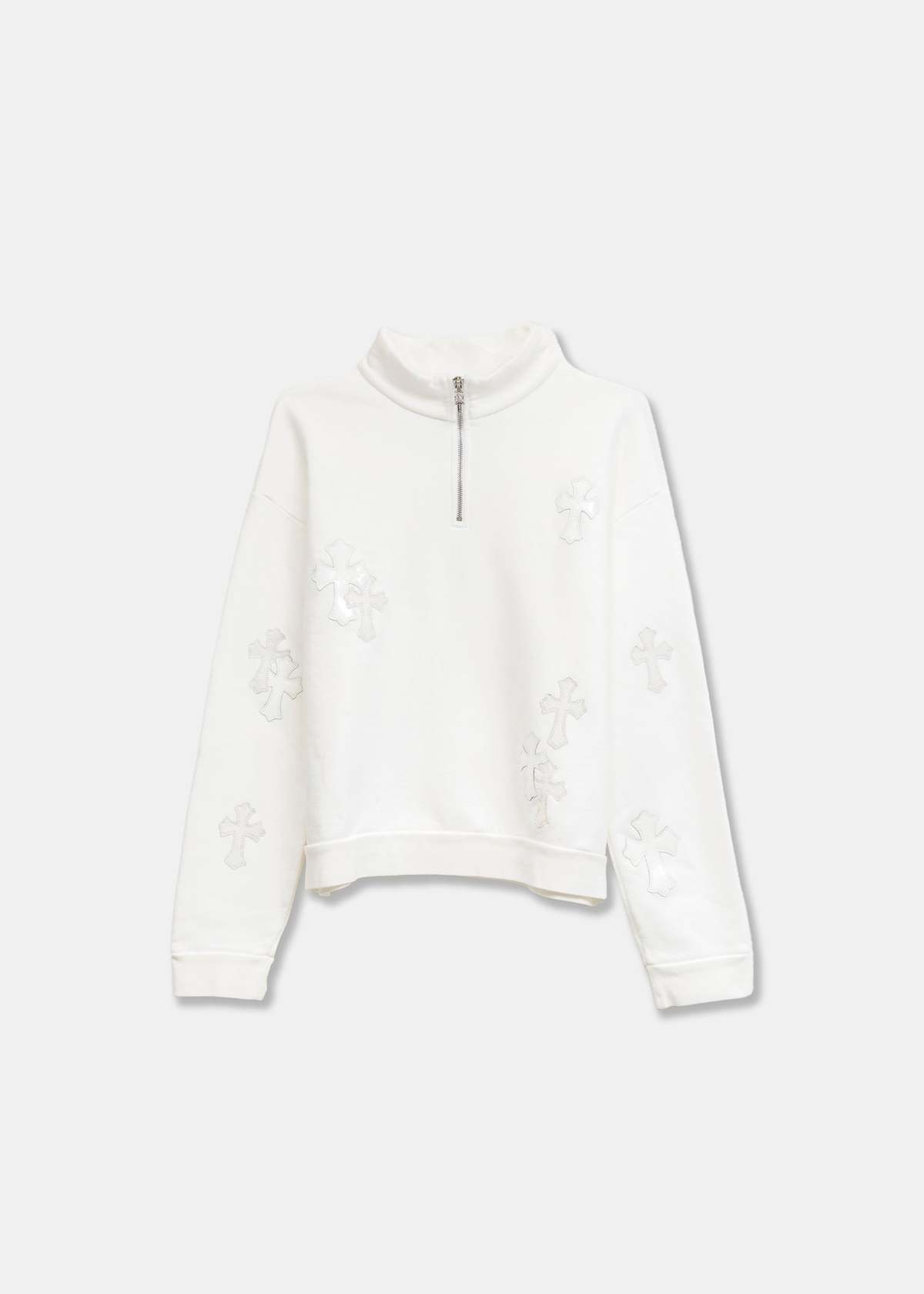 chrome hearts PatchWork Quarter Zip - White | Garmentory