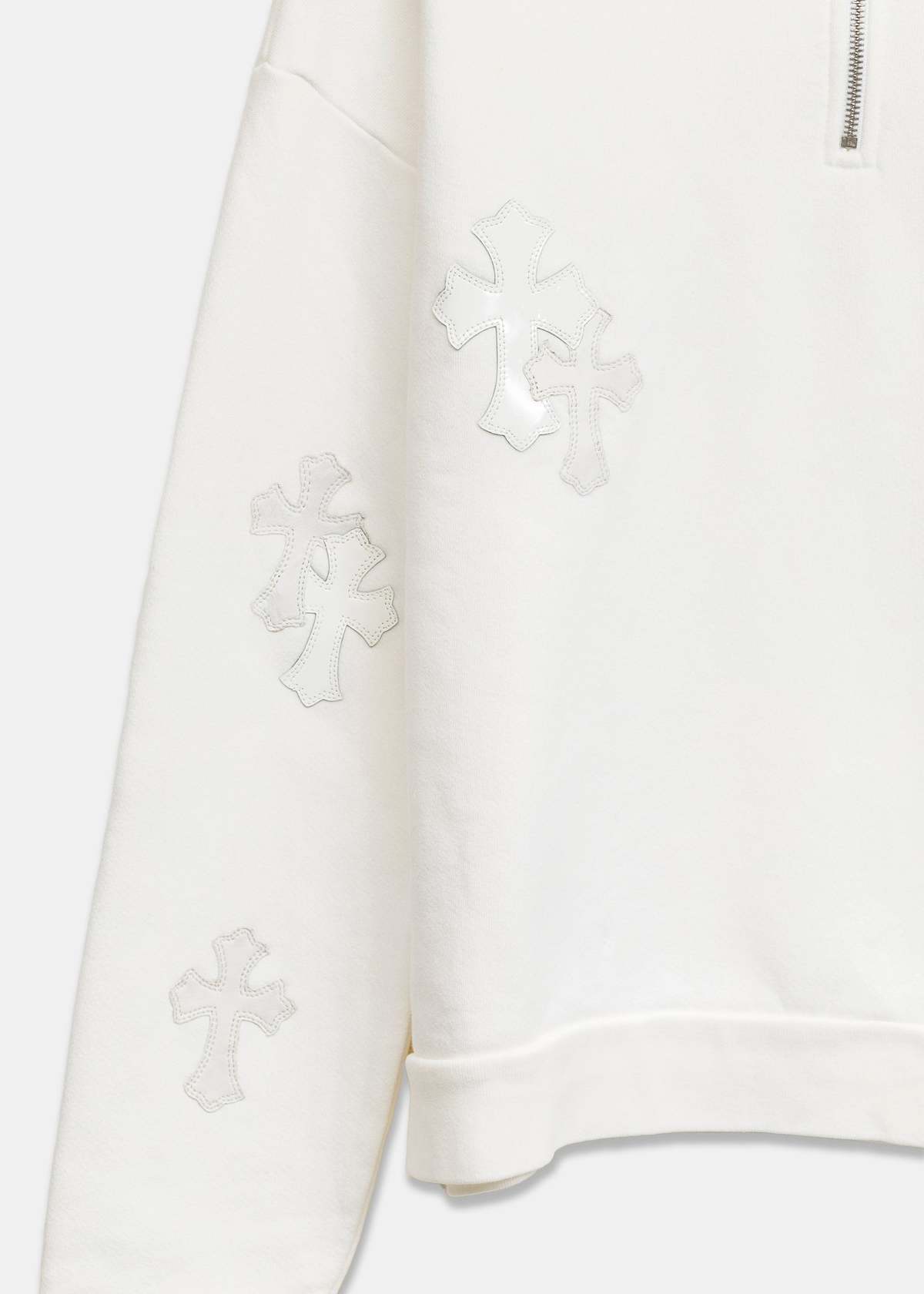 chrome hearts PatchWork Quarter Zip - White | Garmentory