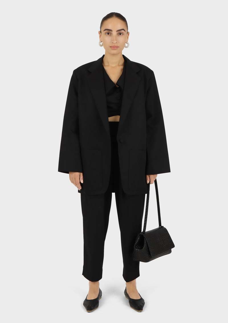 Modern Weaving Boxy Blazer - Black | Garmentory