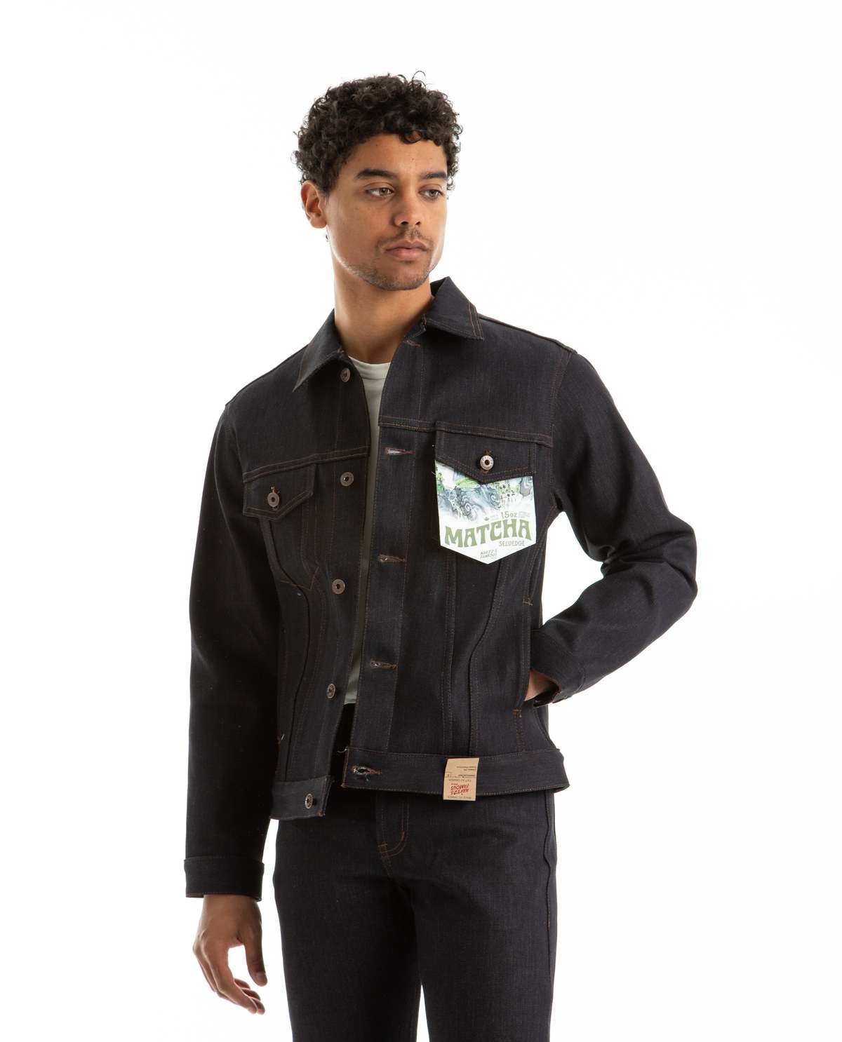 Naked & Famous Denim Matcha Selvedge Jacket - DARK | Garmentory